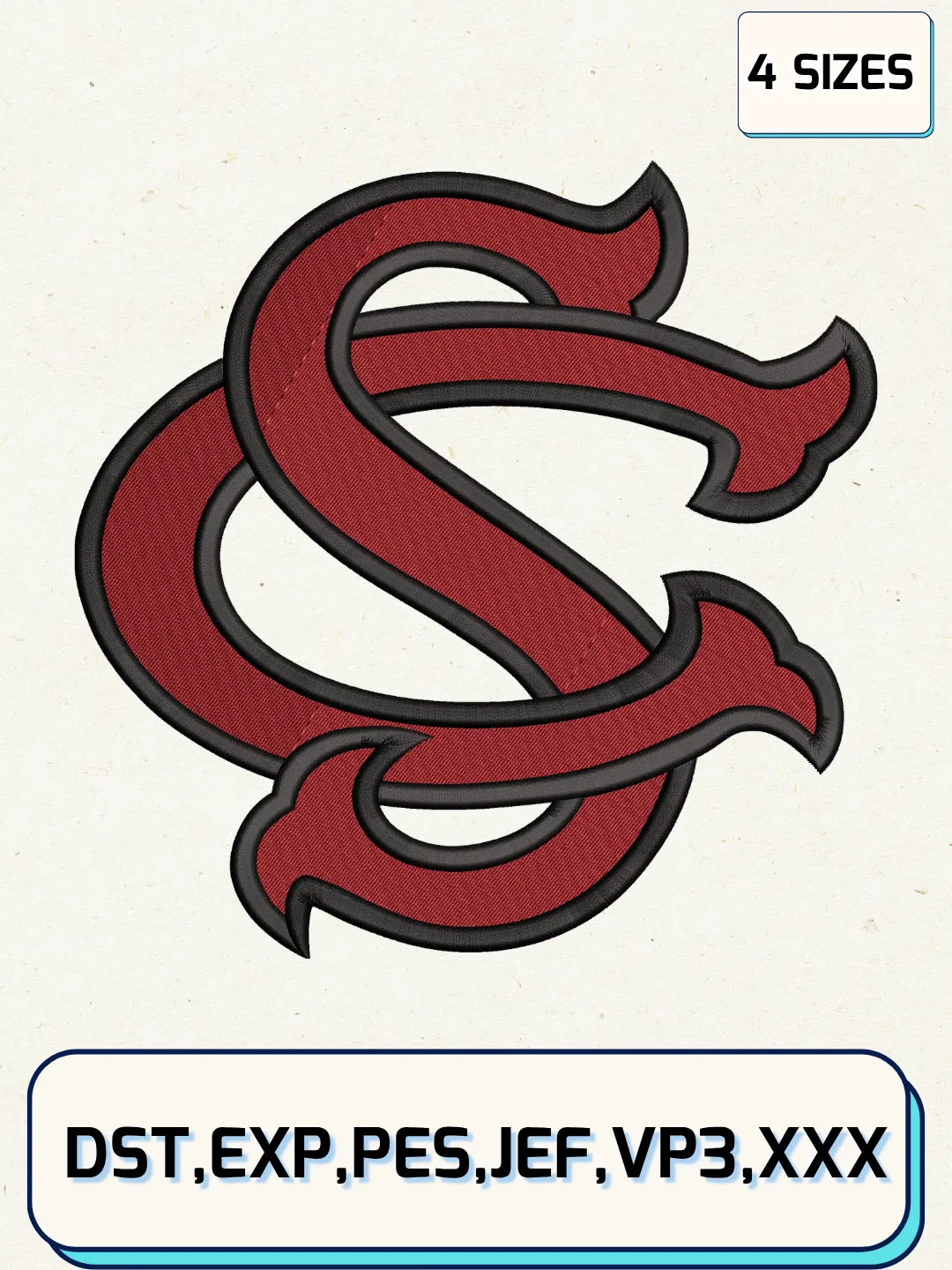 South Carolina Gamecocks Secondary Logos Embroidery Design Files, NCAA ...