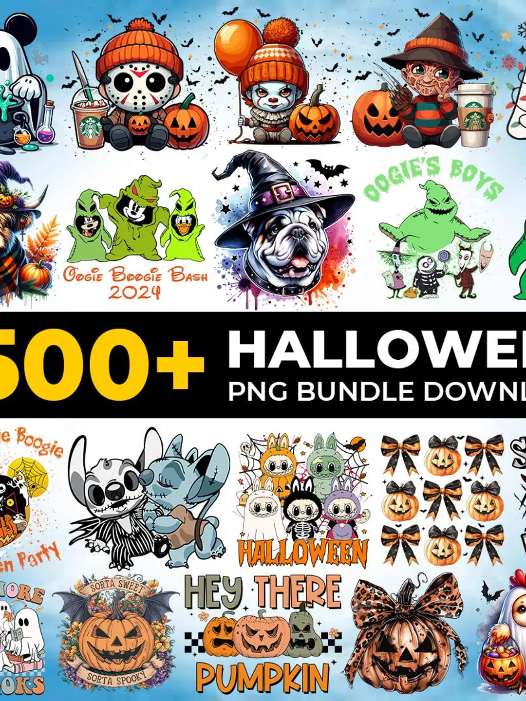 1500+ Halloween Mega Bundle Png, Horror Film Designs, Retro Halloween ...