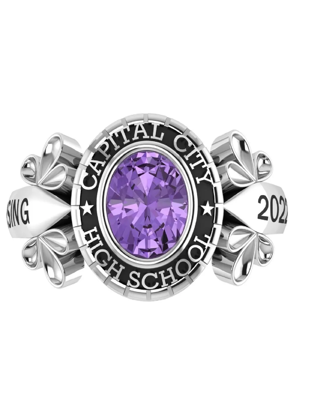 Modern 2025 University Class Ring – 925 Sterling Silver CZ Oval ...