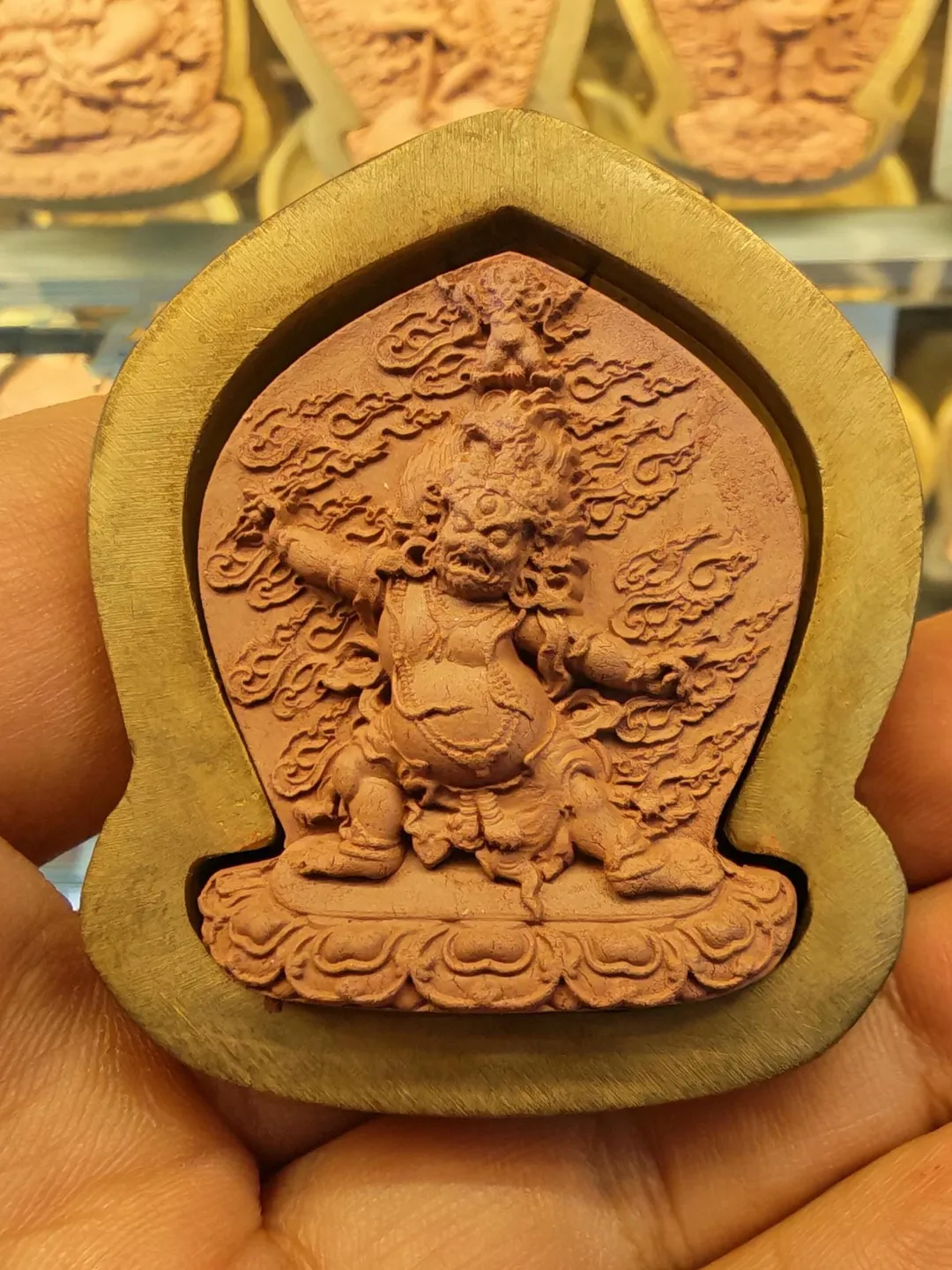 The Wrathful Trio of Vajrapani Tsa Tsa Mold - 4.5cm Height: Tibetan ...