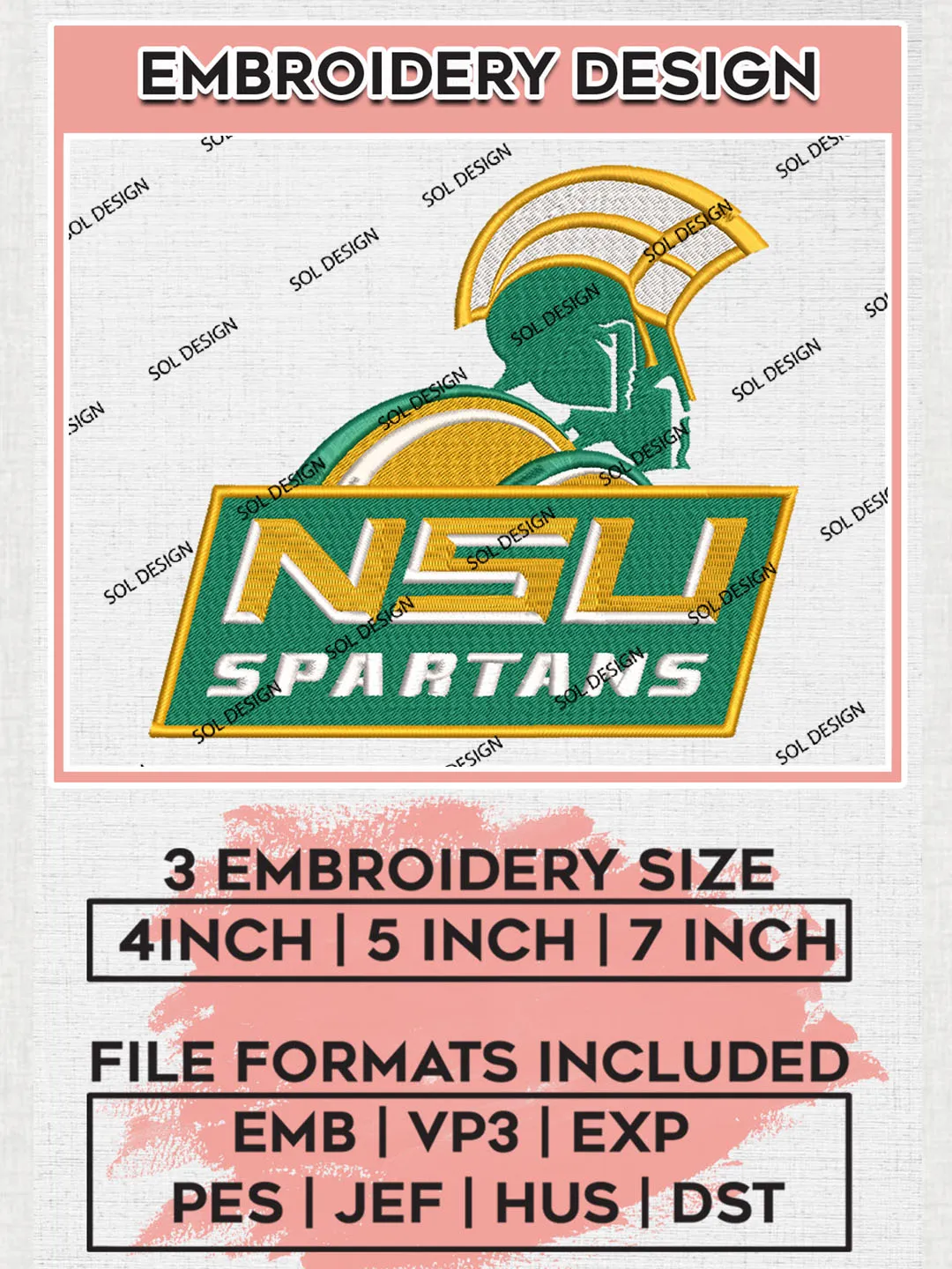 NSU Spartans NCAA Team Logo embroidery designs, NCAA Norfolk State ...