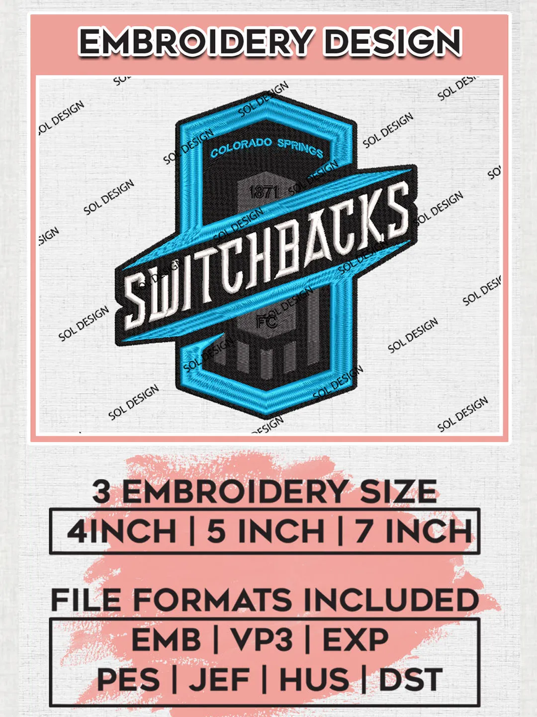 USLC Colorado Springs Switchbacks Logo Embroidery Designs, USLC ...