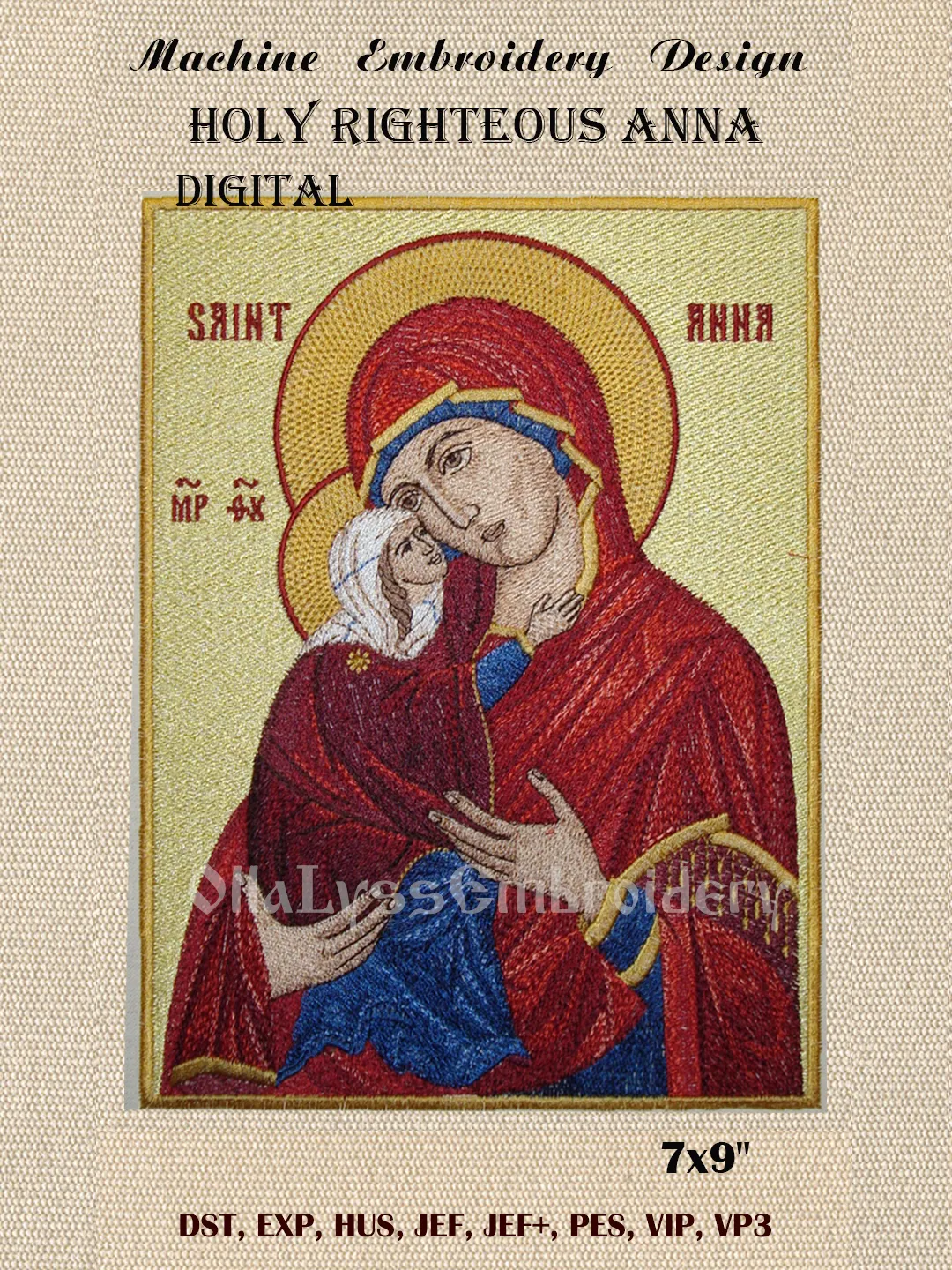 Holy Prophet Elias embroidery design
