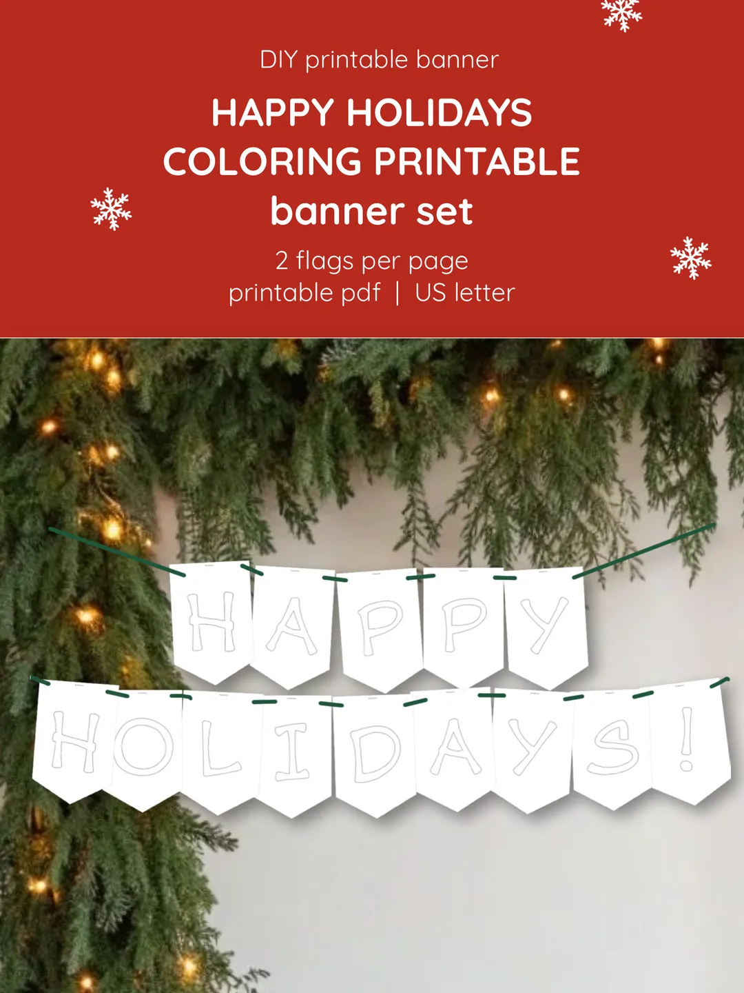 Printable Christmas Banner for Families & Classrooms. Holiday Craft ...