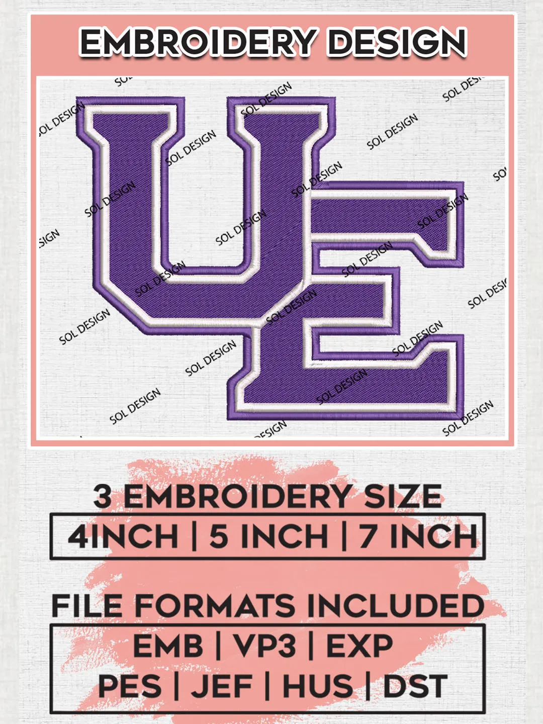 NCAA UE Purple Aces Team Wordmark Logo embroidery designs, NCAA ...