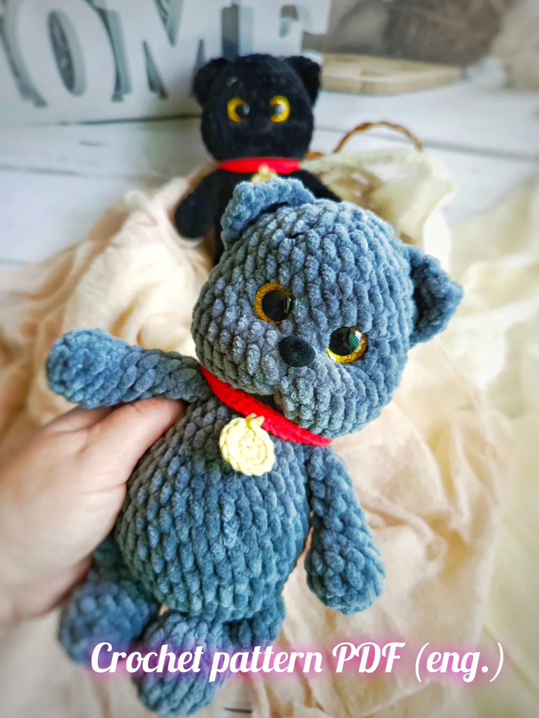 Crochet pattern cat, digital file PDF, amigurumi animals