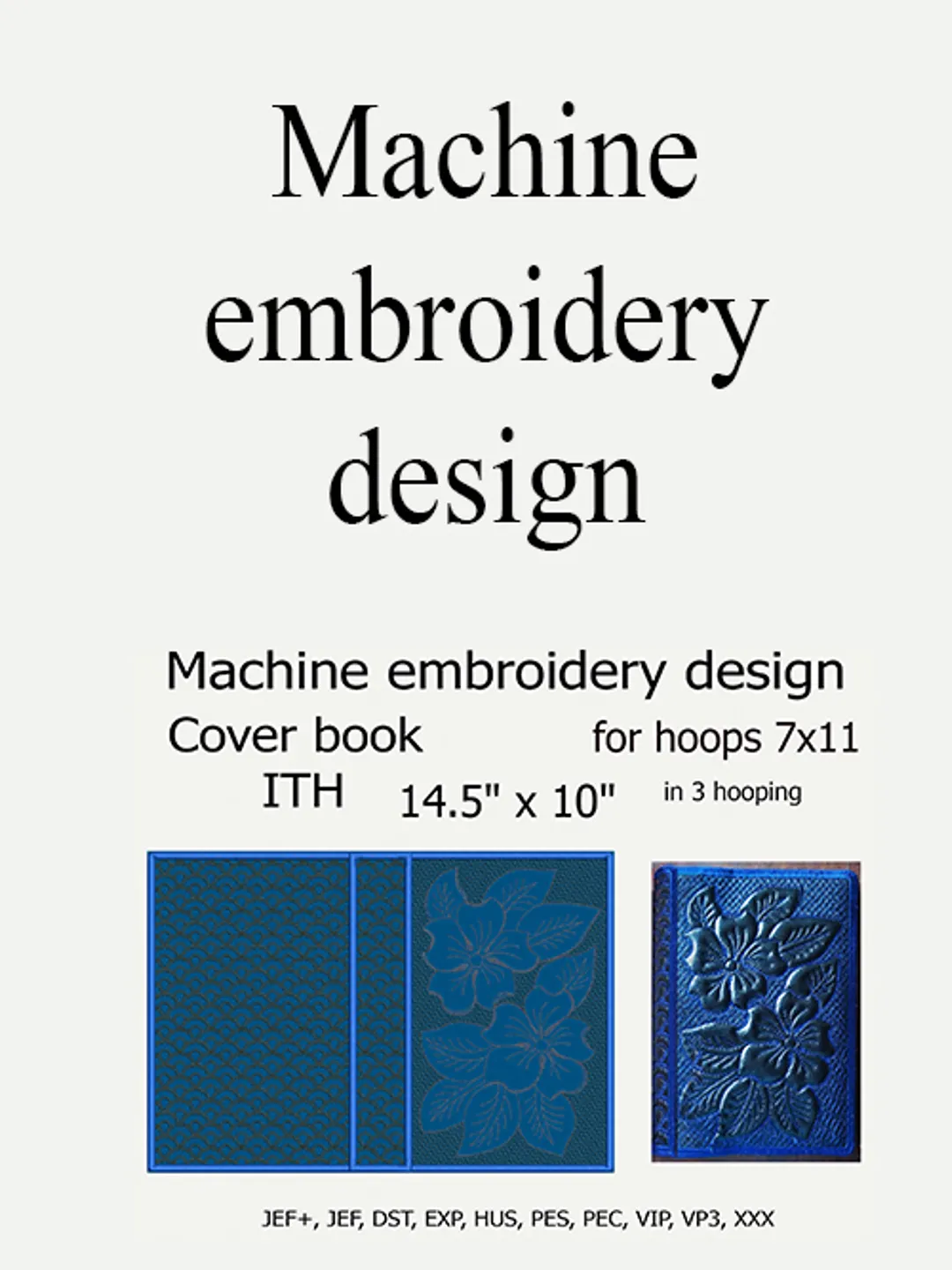 ITH Flowers Cover for Book embroidery design for book 14.5"x10"
