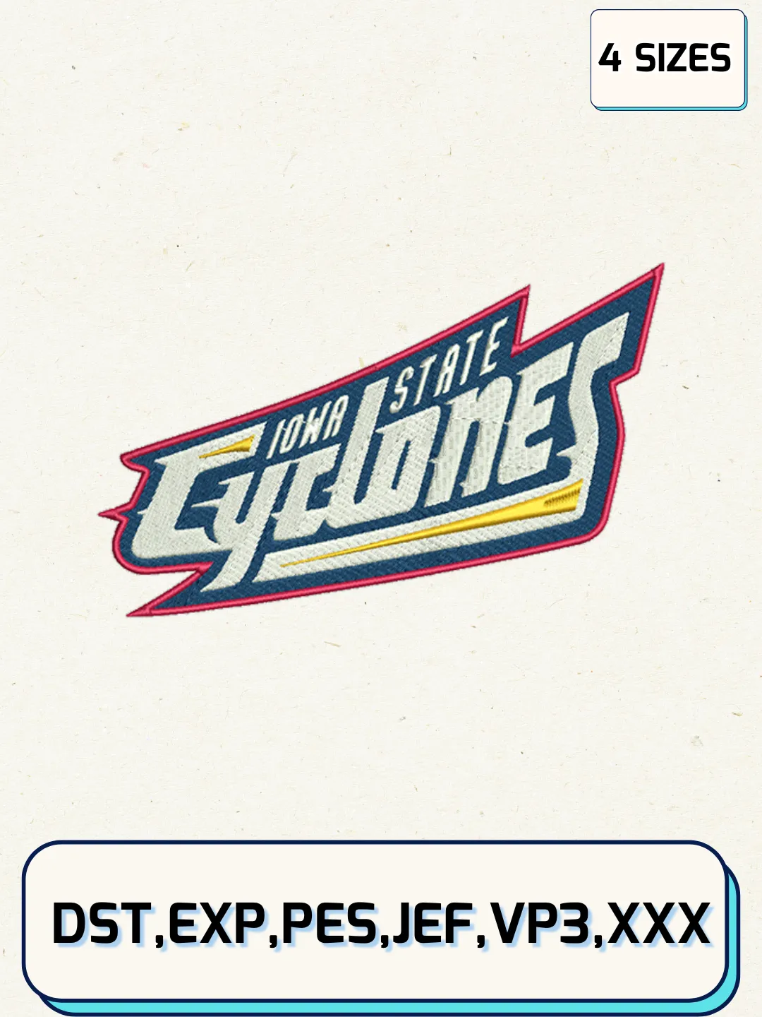 Iowa State Cyclones Logo Embroidery Design,NCAA Logo Embroidery Design ...