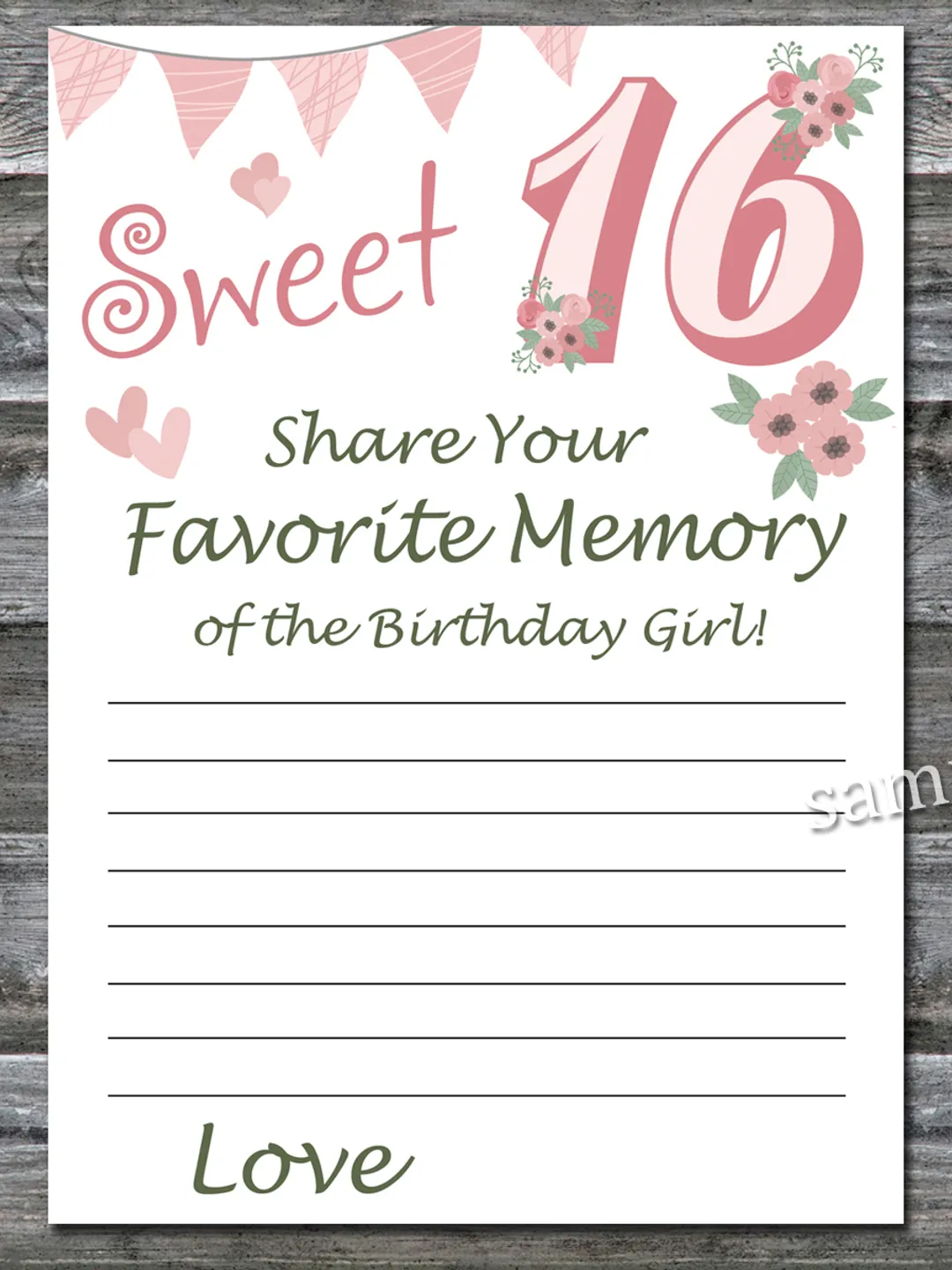 Sweet 16th Wishes for the birthday girl,Adult Birthday party game ...