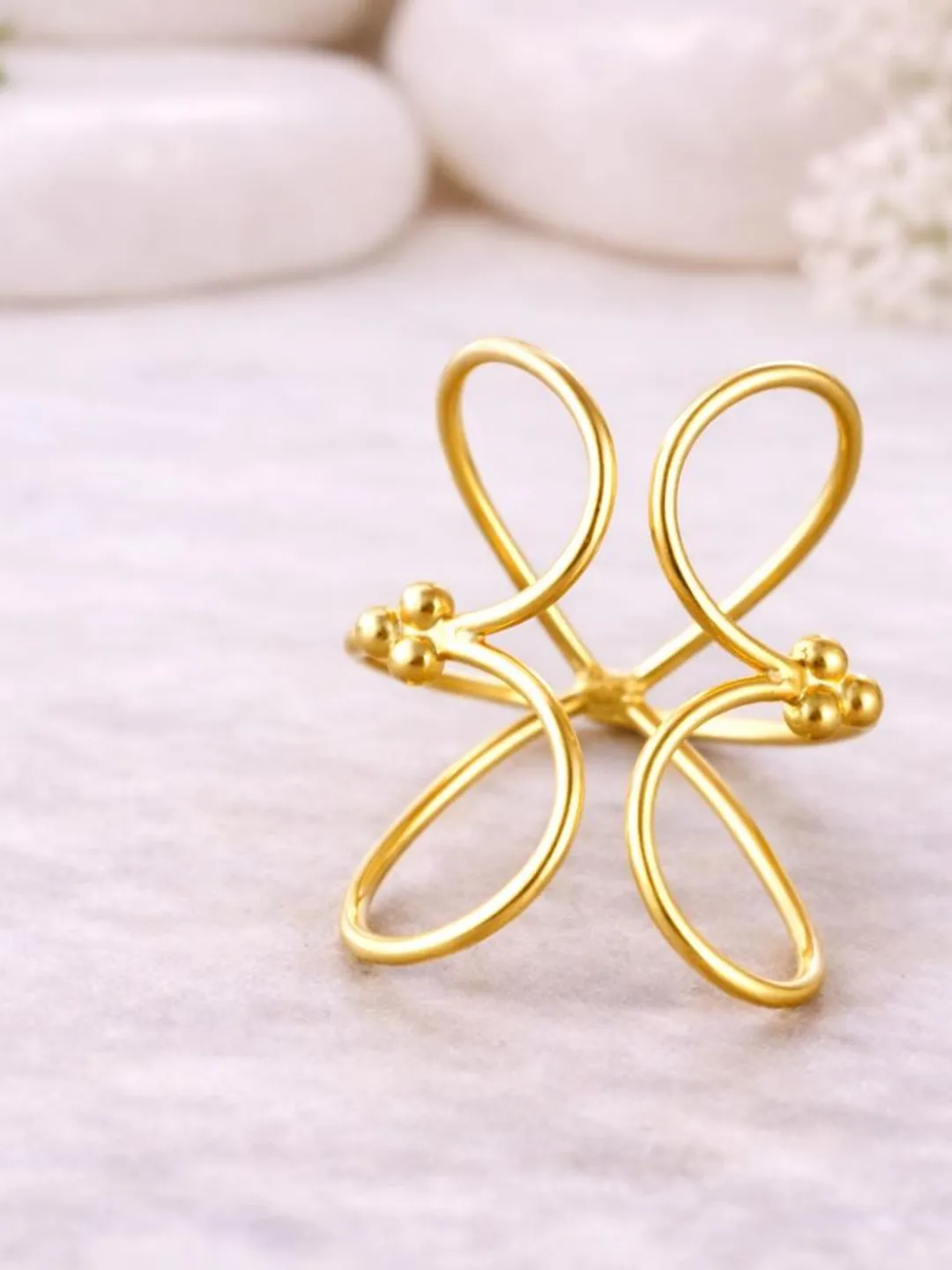 Handmade Brass Butterfly Wire Ring: Adjustable Boho Jewelry
