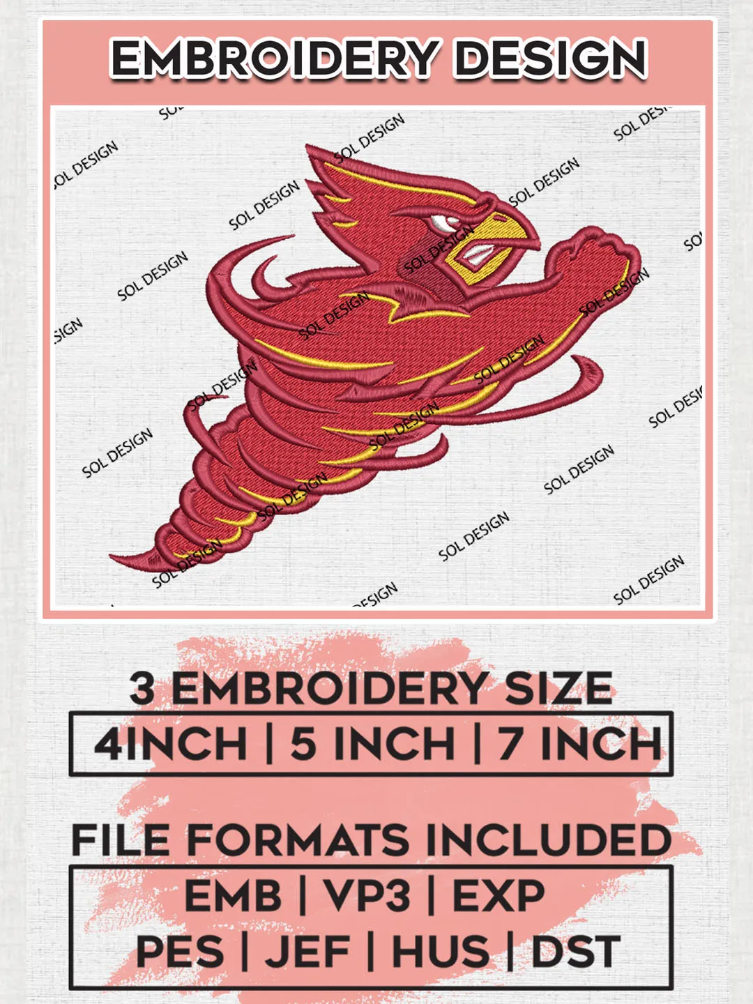 Iowa State Cyclones Mascot Embroidery Design Files, NCAA Logos ...