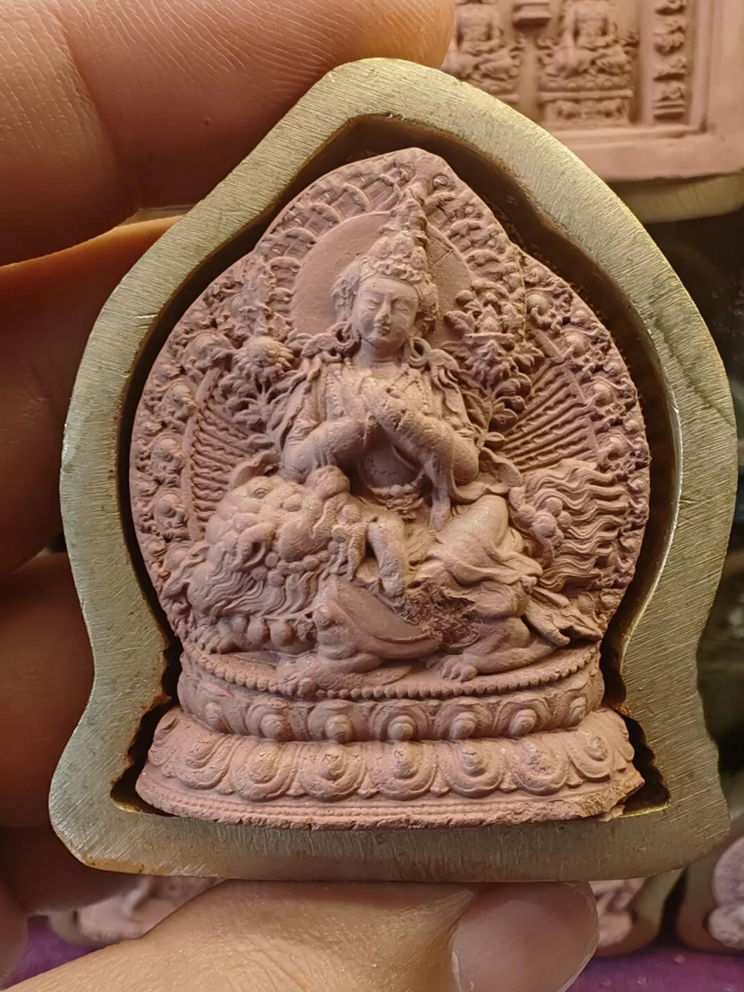 Lion Manjusri Tsa Tsa Mold - 4.5cm Height: Tibetan Buddha Statue Maker ...