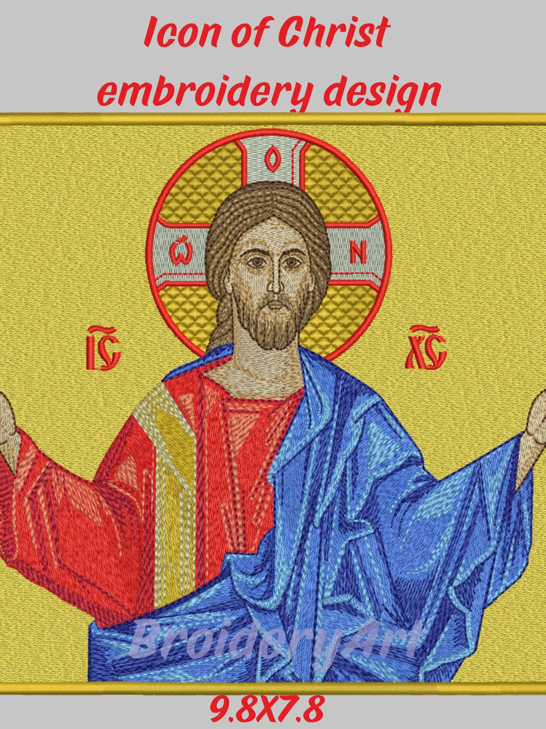Icon of Christ embroidery design