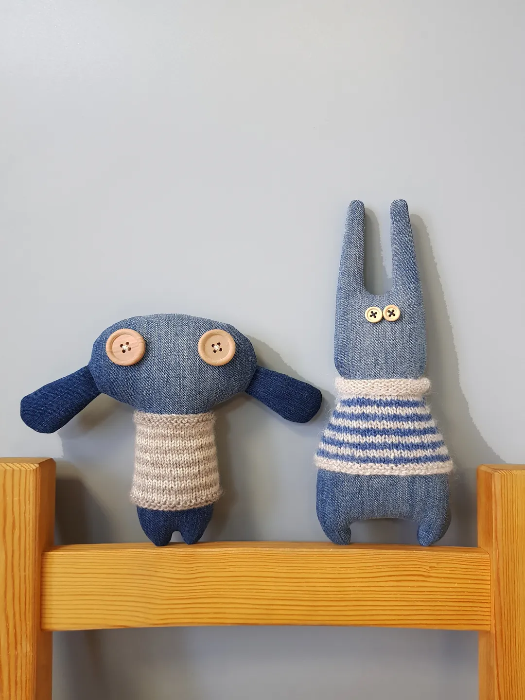 Cute denim Bunny pattern pdf for sewing and knitting, digital tutorial ...