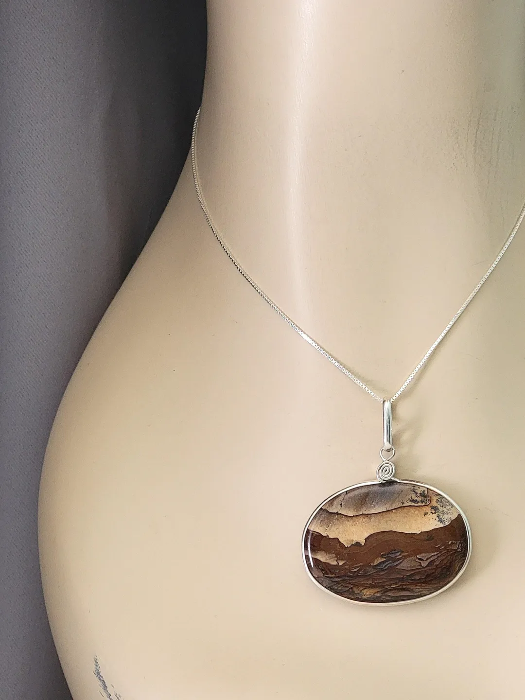 Handmade necklace made of natural Jasper stone