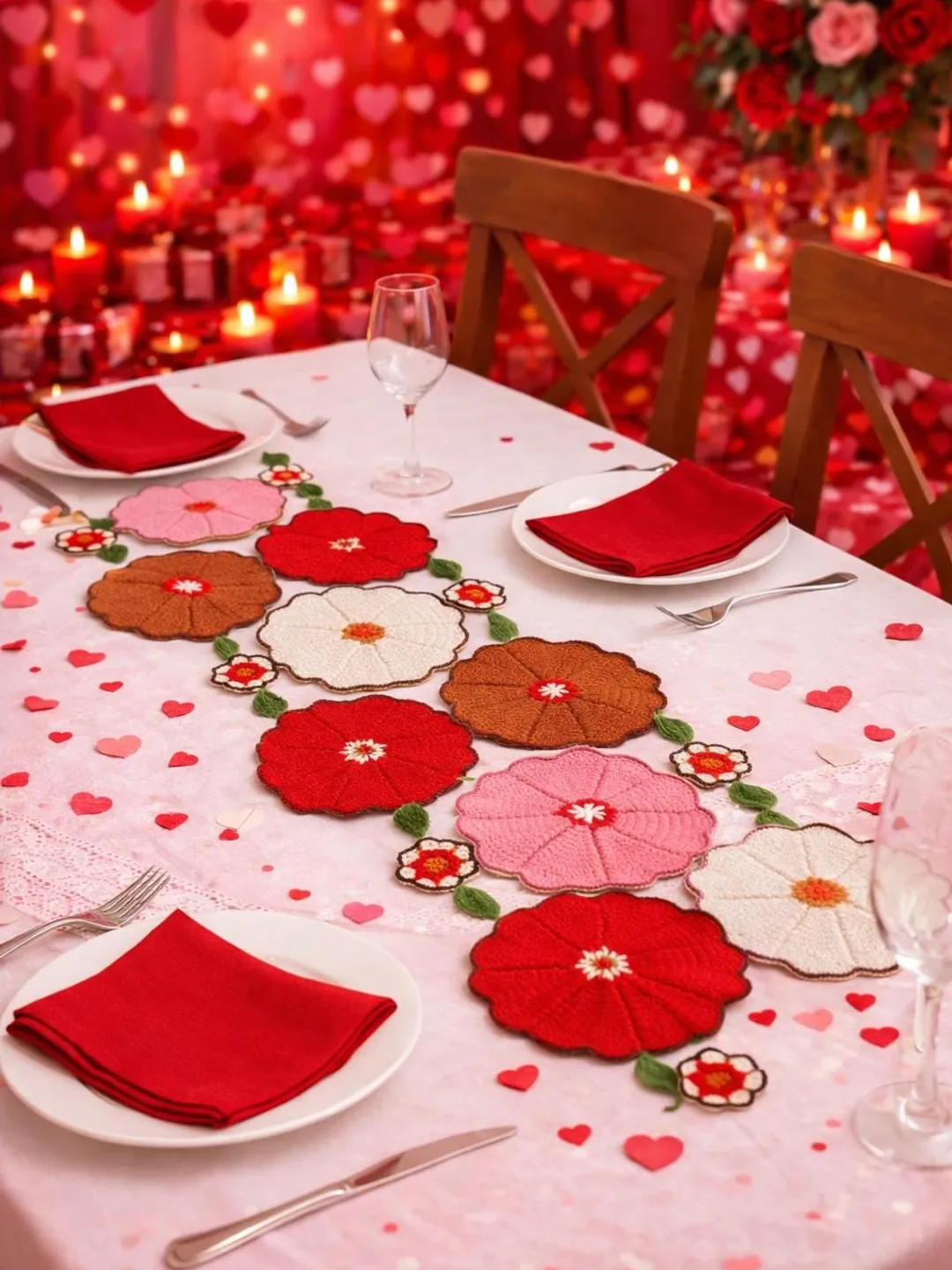 Spring table runner | Oval tablecloth hand crochet | Easter home decor