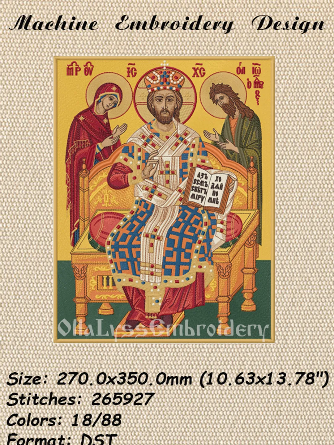 Great High Priest Enthroned embroidery design