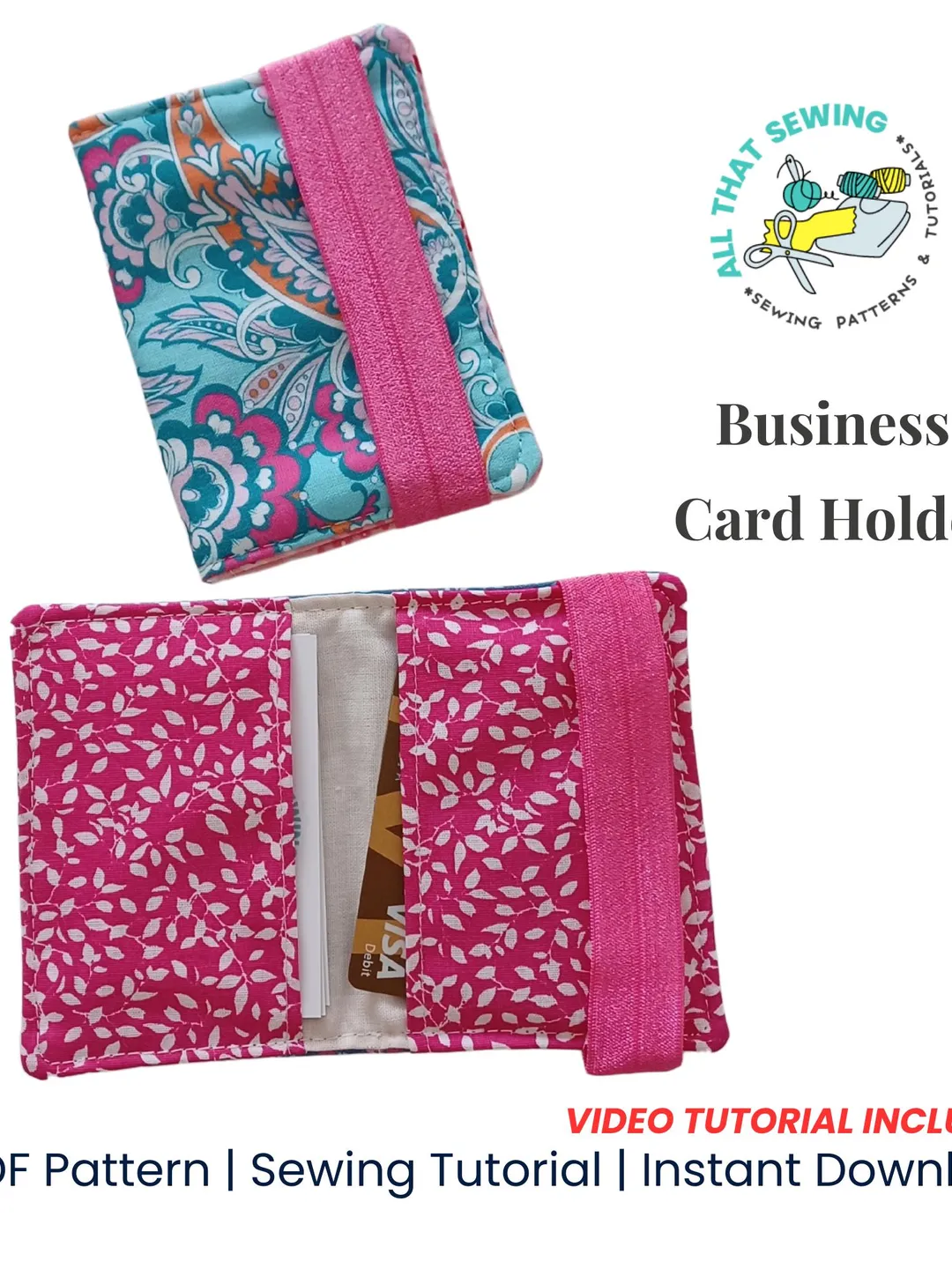 Card Holder Sewing Pattern: Easy Beginner Tutorial (PDF Pattern)