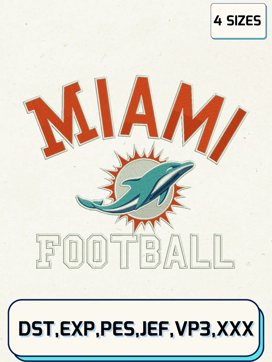 Miami Dolphins Logos Embroidery Design Files, NFL Logos Embroidery ...