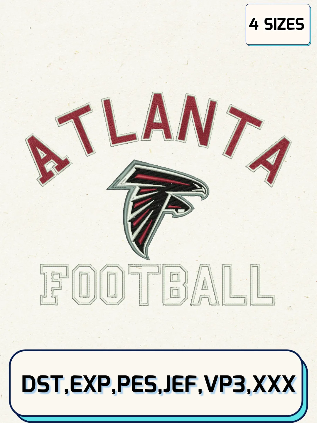 Atlanta Falcons Logos Embroidery Design Files, NFL Logos Embroidery ...