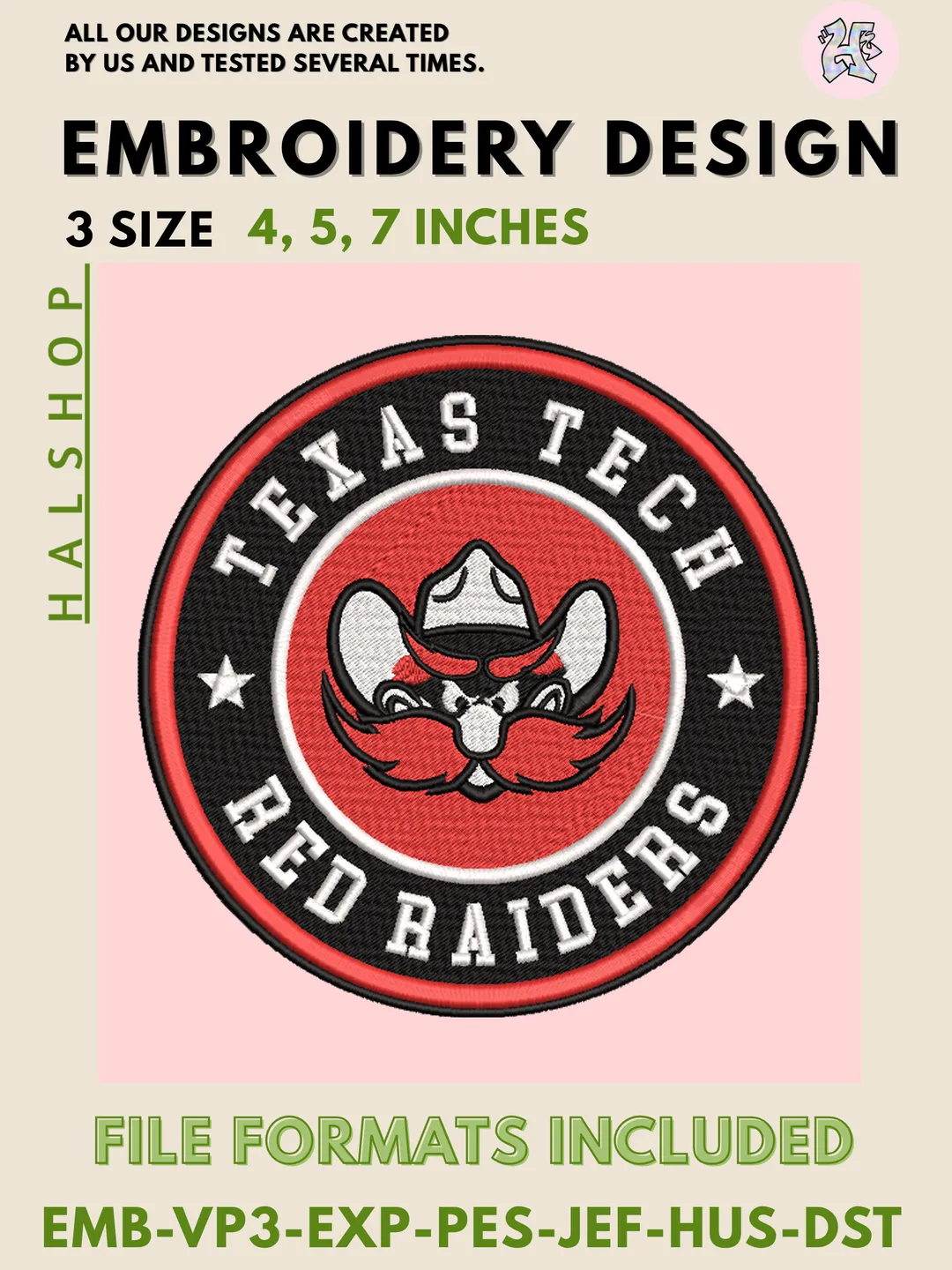 NCAA Texas Tech Red Raiders Embroidery Design | Texas Tech University ...