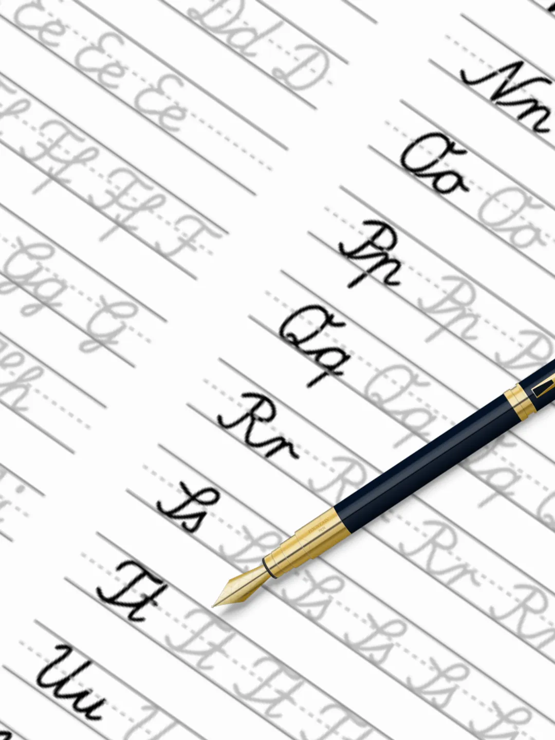 Calligraphy tracing worksheets, handlettering practice, cursive letters ...