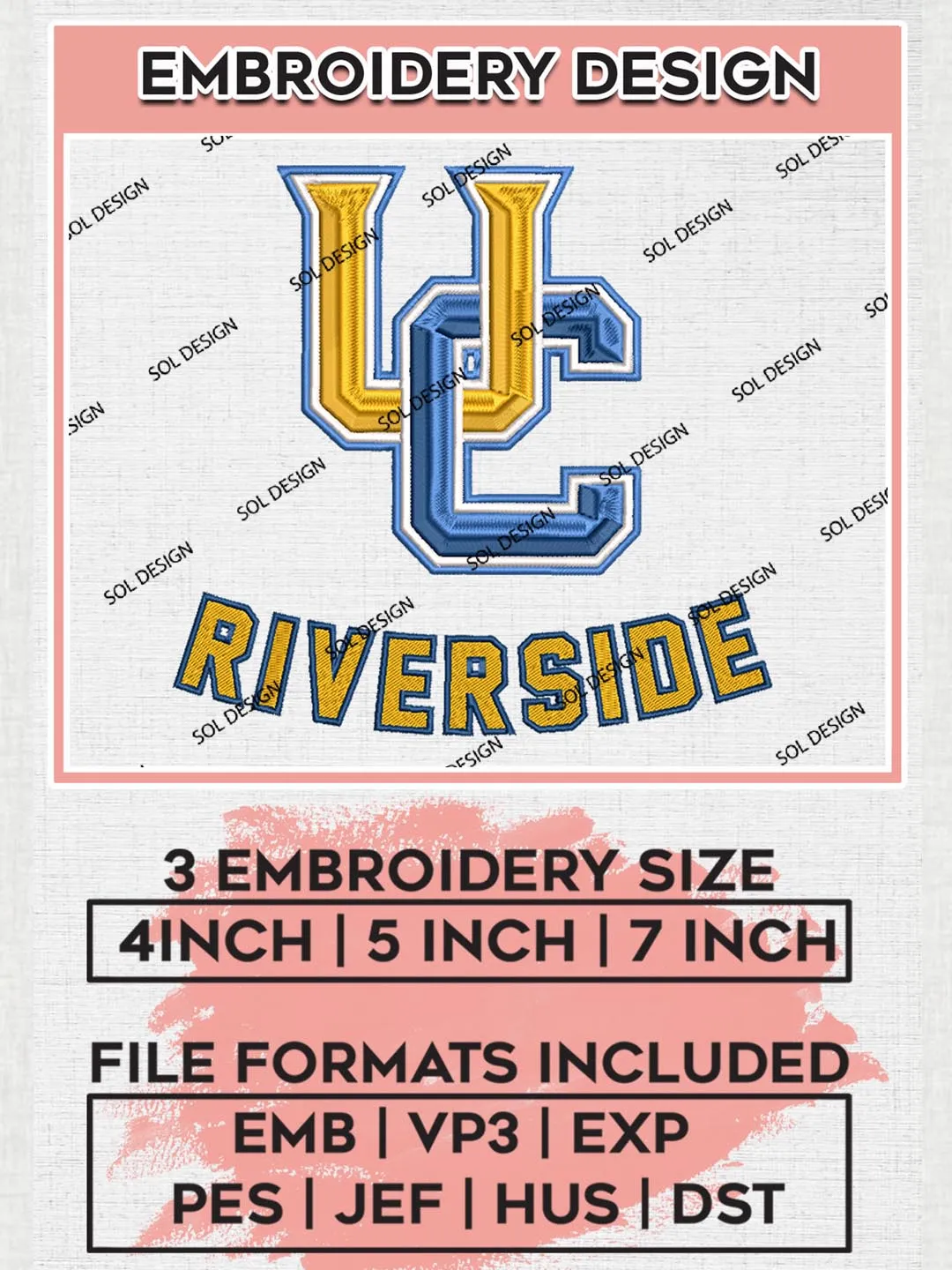 NCAA UC Riverside Team Word Logo Machine Embroidery Design, NCAA UC ...