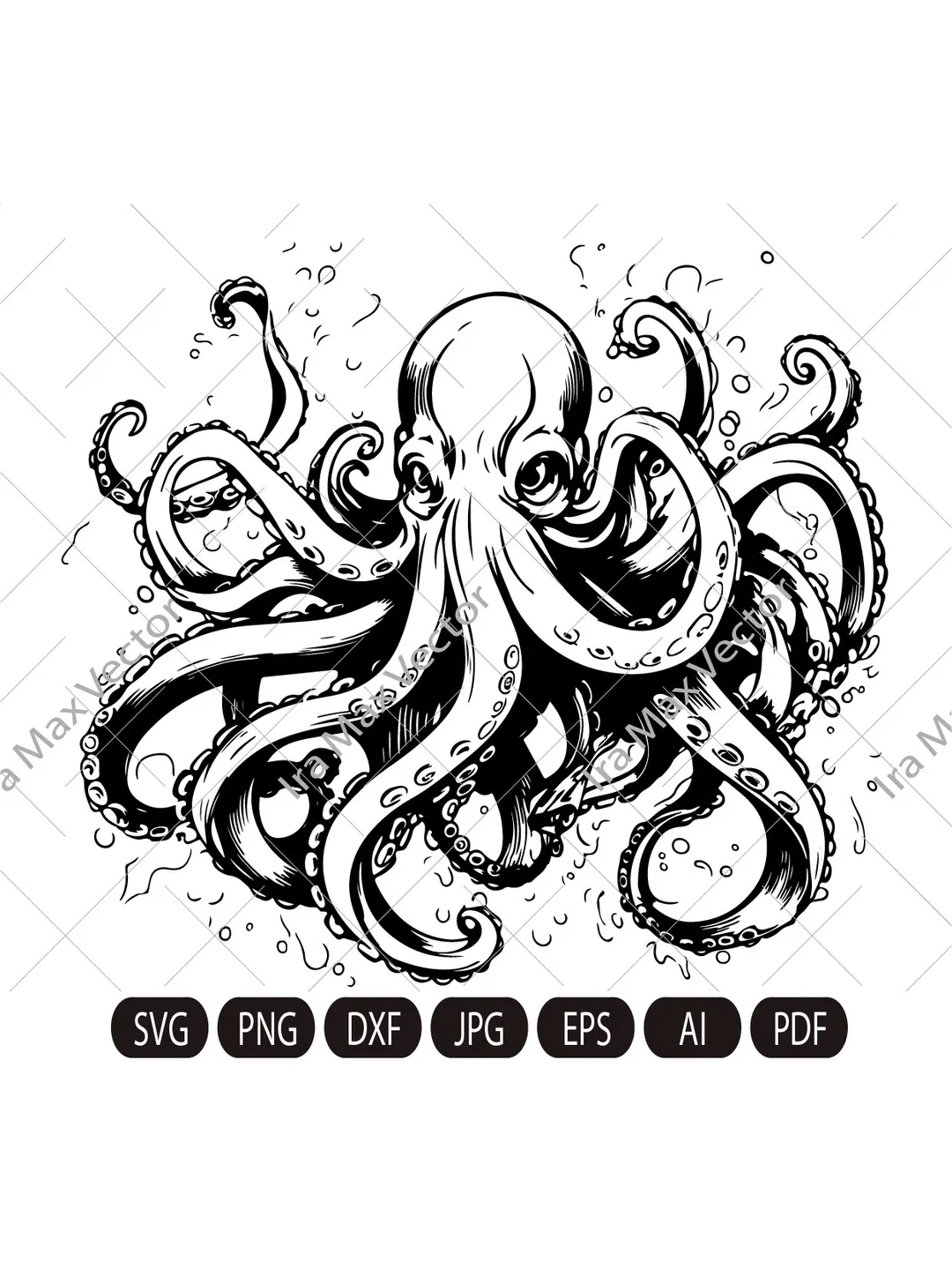 Octopus SVG, kragen svg, Octopus printable, Octopus detailed, Octopus ...