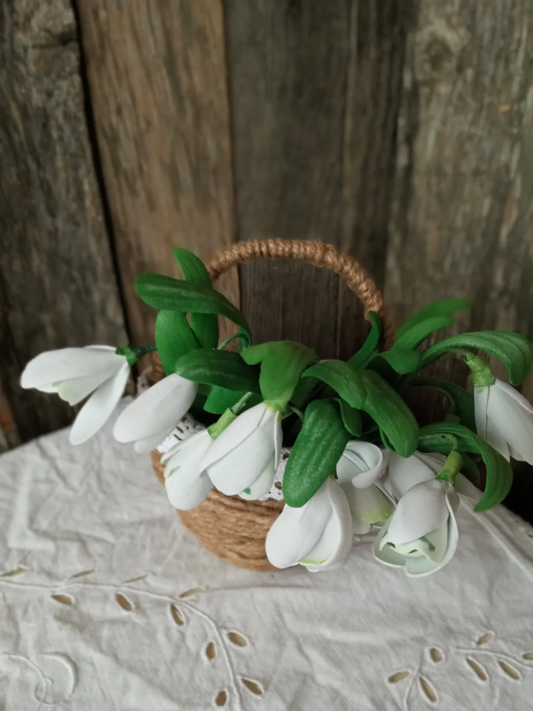 Snowdrops in a Basket - Handmade Floral Composition. Gifts for her ...