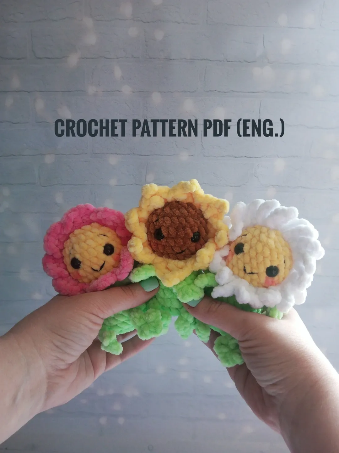 Flower Crochet Pattern, No Sew Amigurumi, Crochet Plushie Pattern - 3 ...