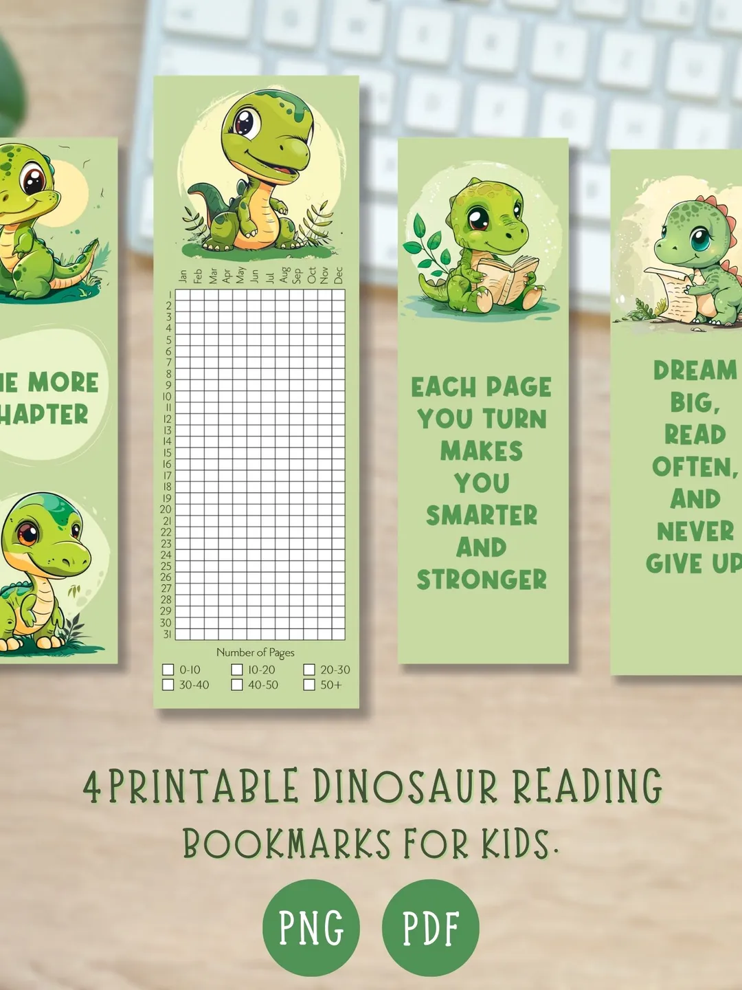 Printable Dinosaur Bookmarks for Kids | Cute Dino Reading Tracker.