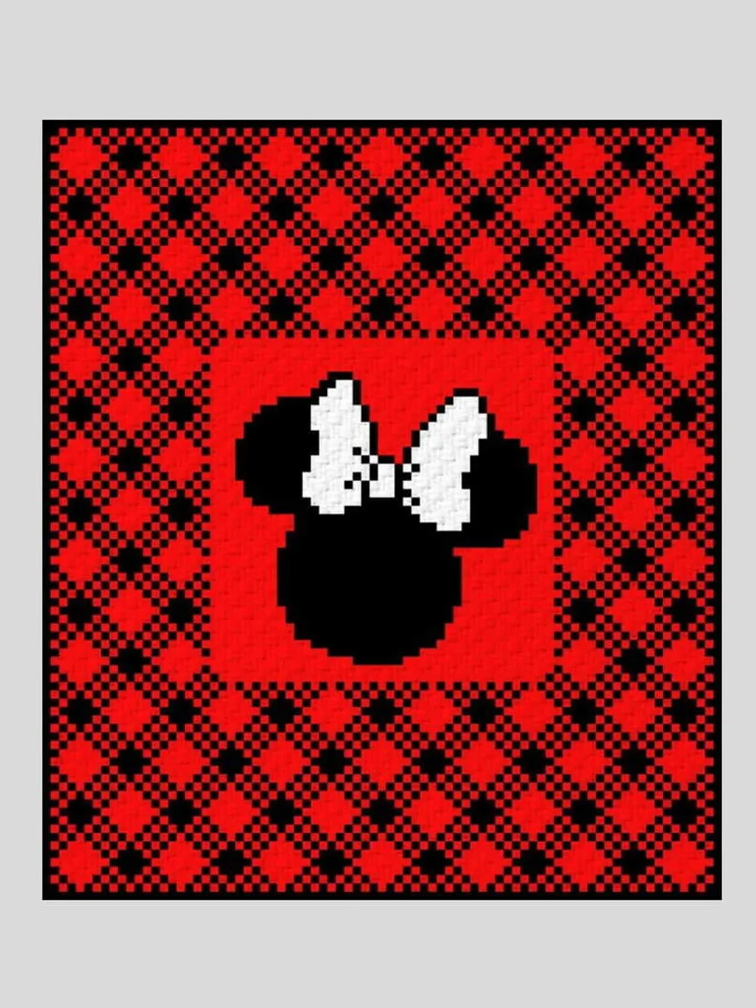 Crochet C2C Minnie Mouse graphgan blanket pattern