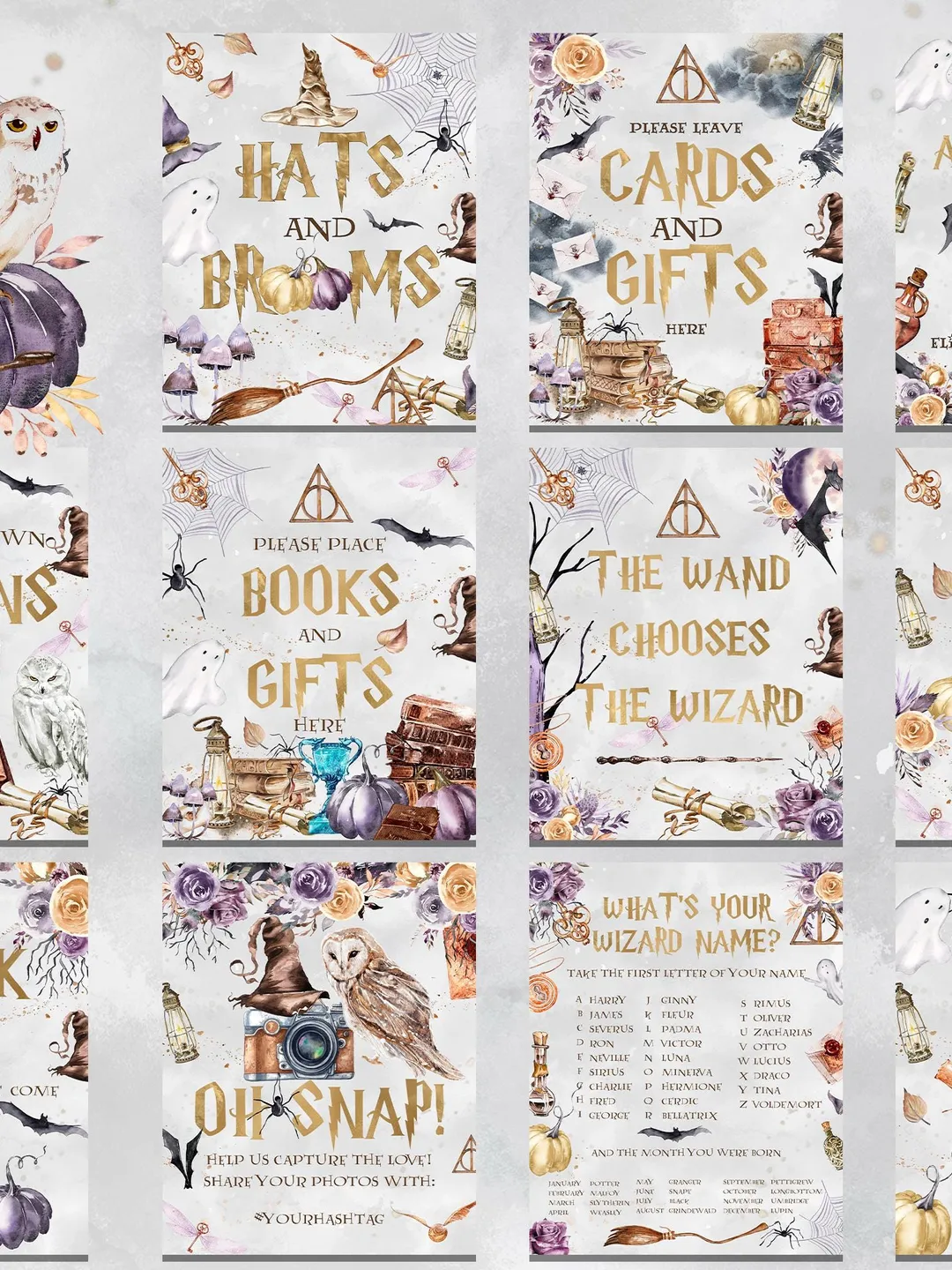 11 WIZARD SIGNS Wizard Baby Shower; Magic School Baby Shower template ...