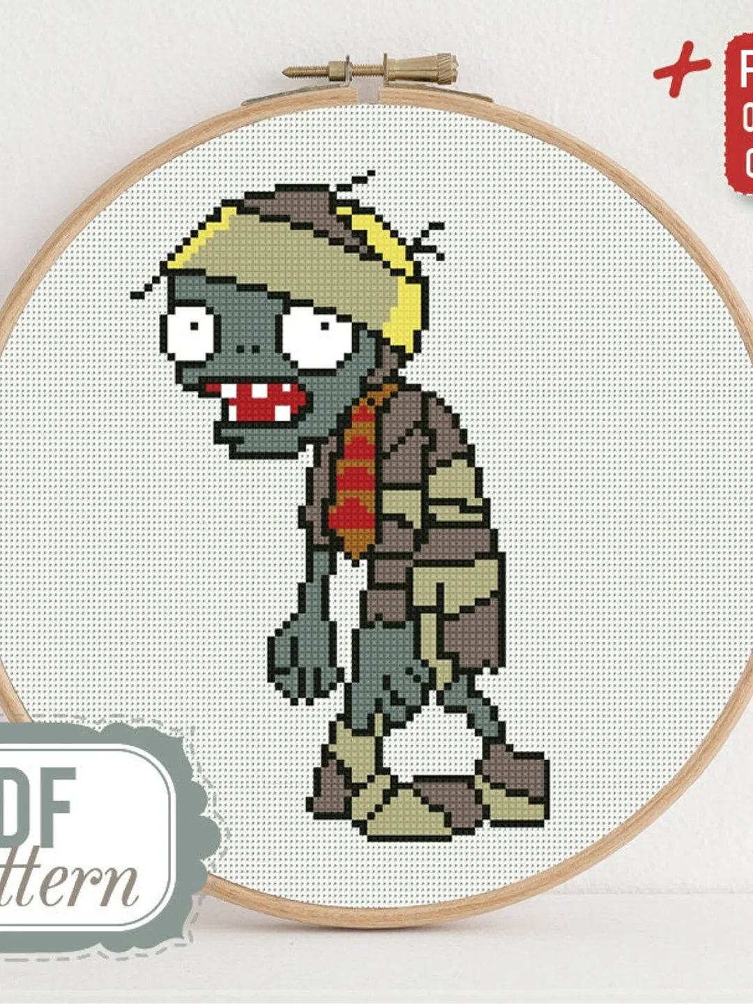 Cross stitch pattern Mummy Zombie Cross stitch pattern Plants vs ...