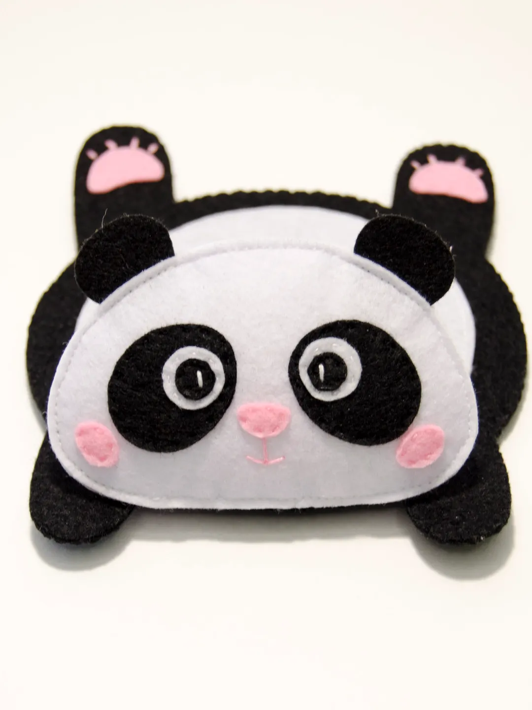 Panda coaster from felt, PDF and SVG Pattern