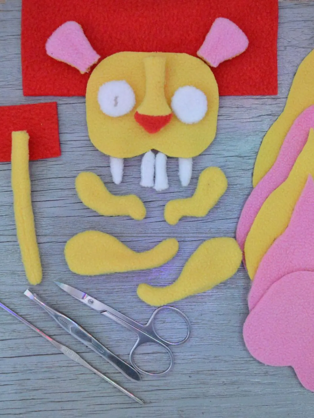 Lion Plush Sewing Pattern with Secret Mouth Pocket PDF Tutorial