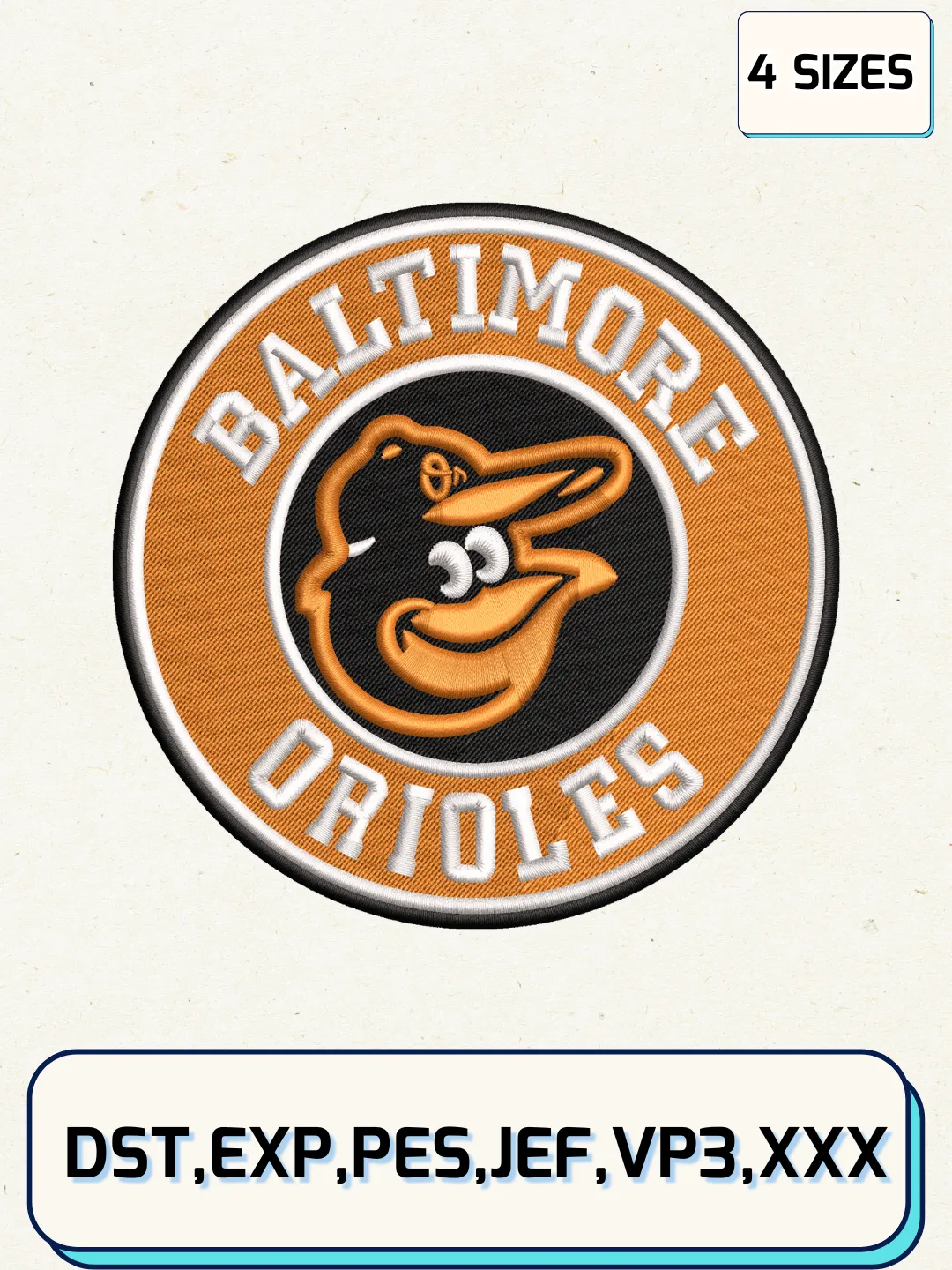 Baltimore Orioles Circle Logos Embroidery Design Files, MLB Logos ...