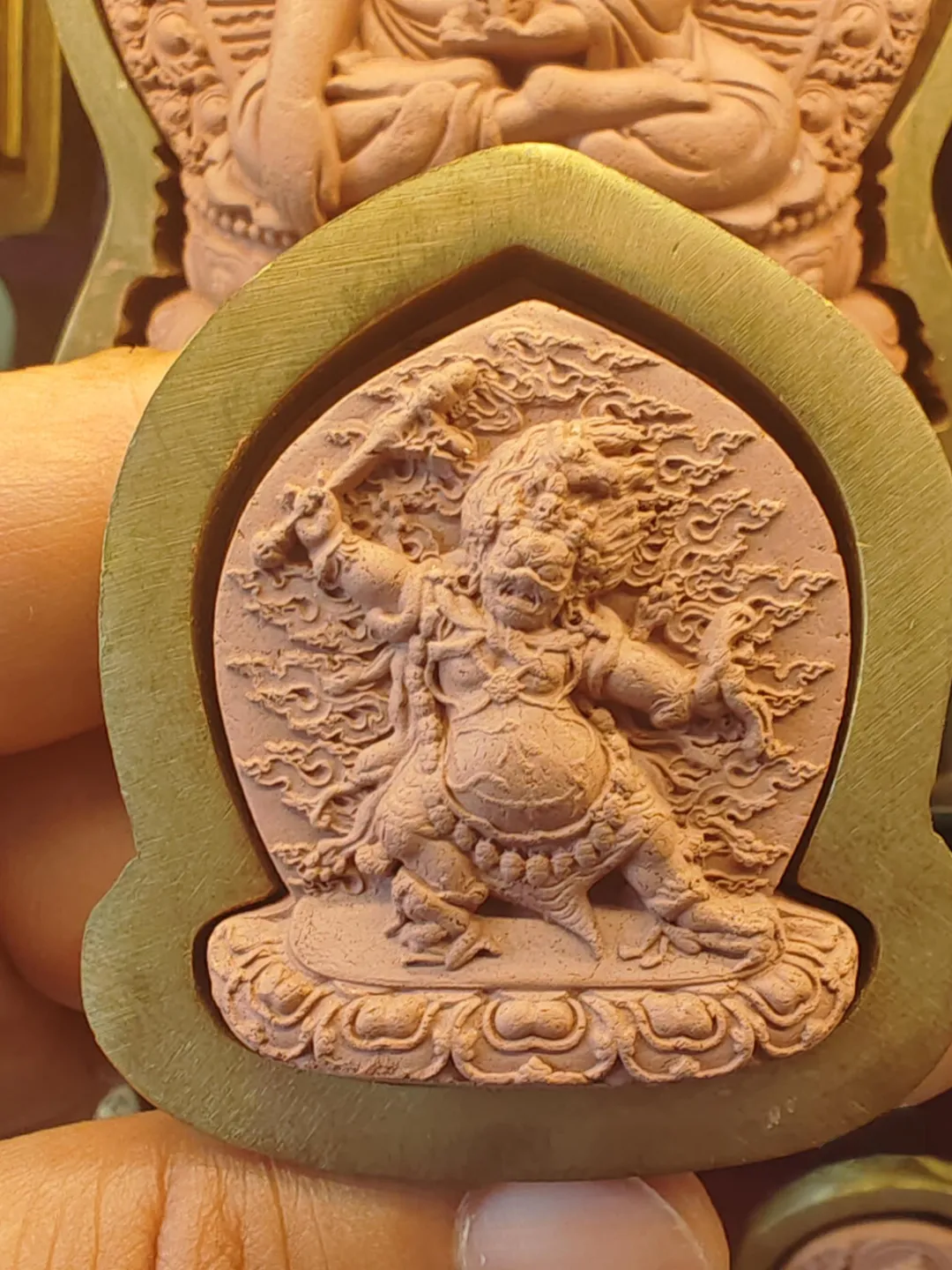 The 3-faced Hayagriva Tsa Tsa Mold - 4.5cm Height: Tibetan Buddha ...