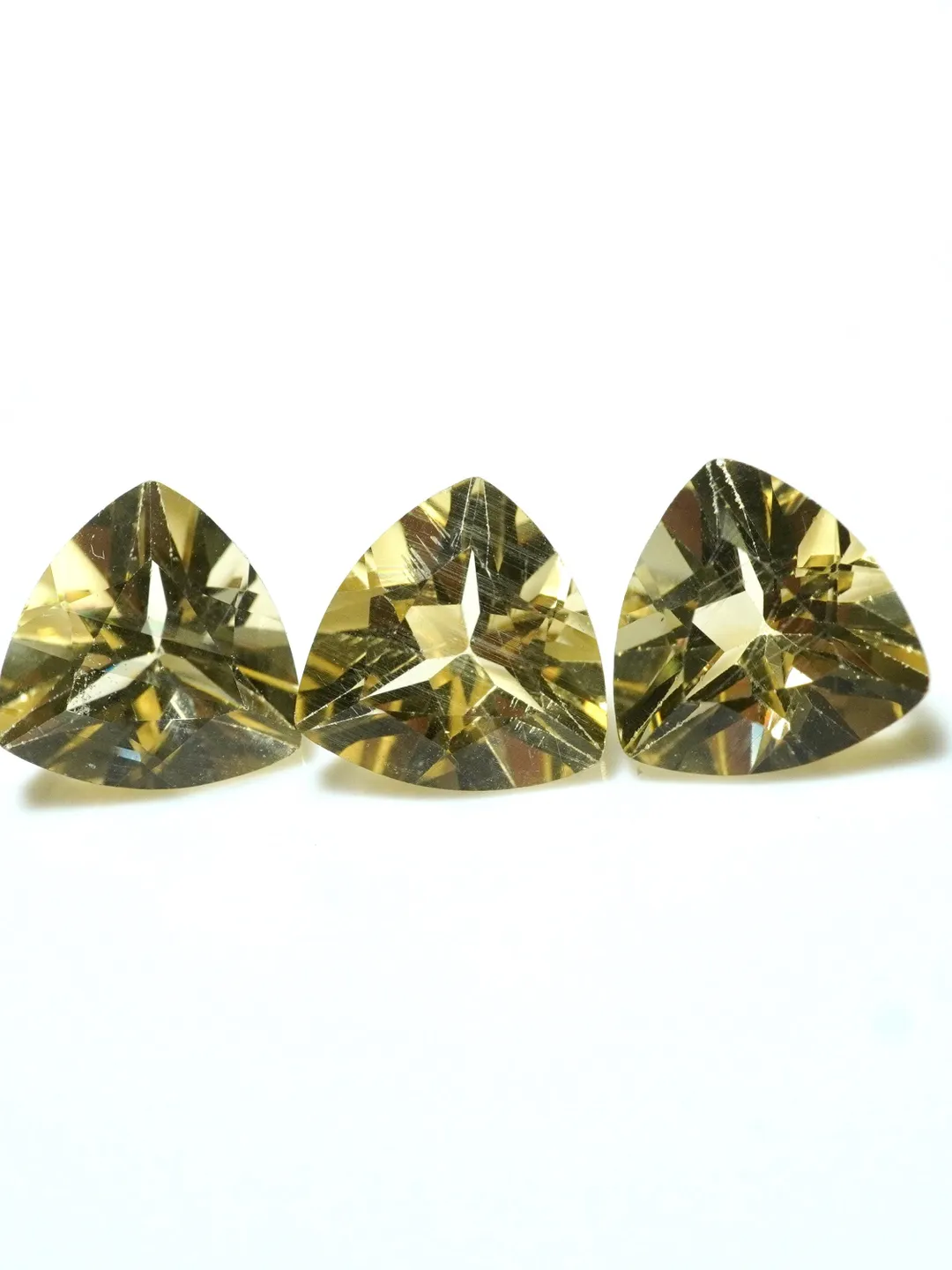 Natural Yellow Labradorite Gemstone Faceted Trillion Shape Loose ...