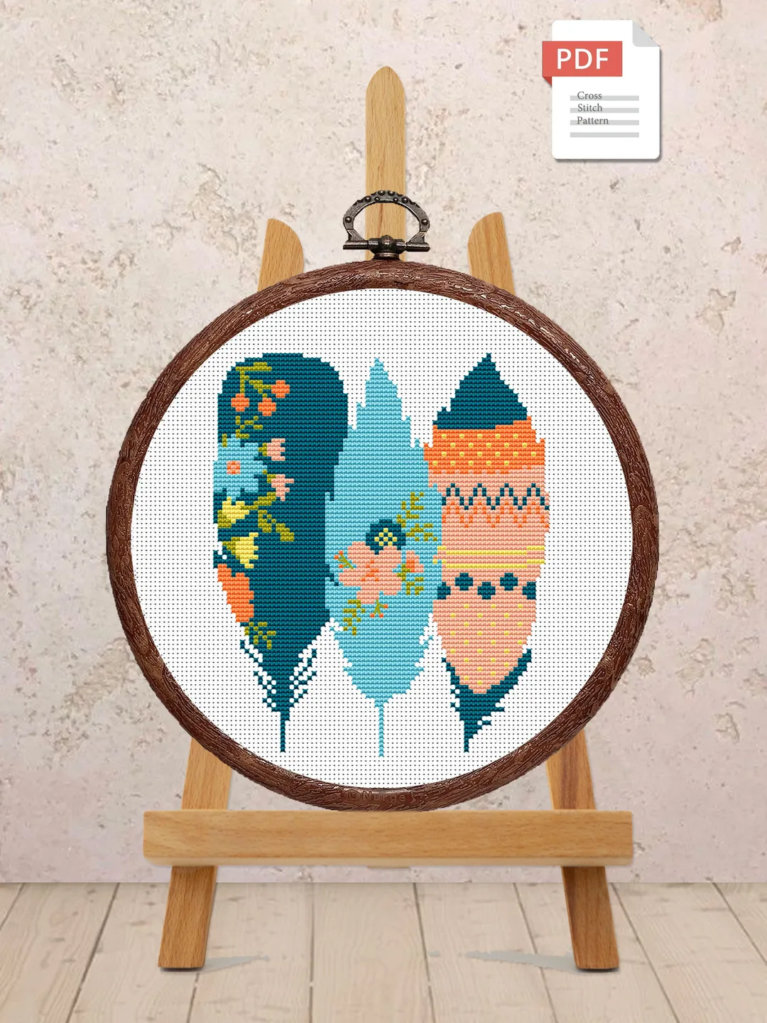 The Feathers Cross Stitch Pattern, Feather Cross Stitch Pattern ...