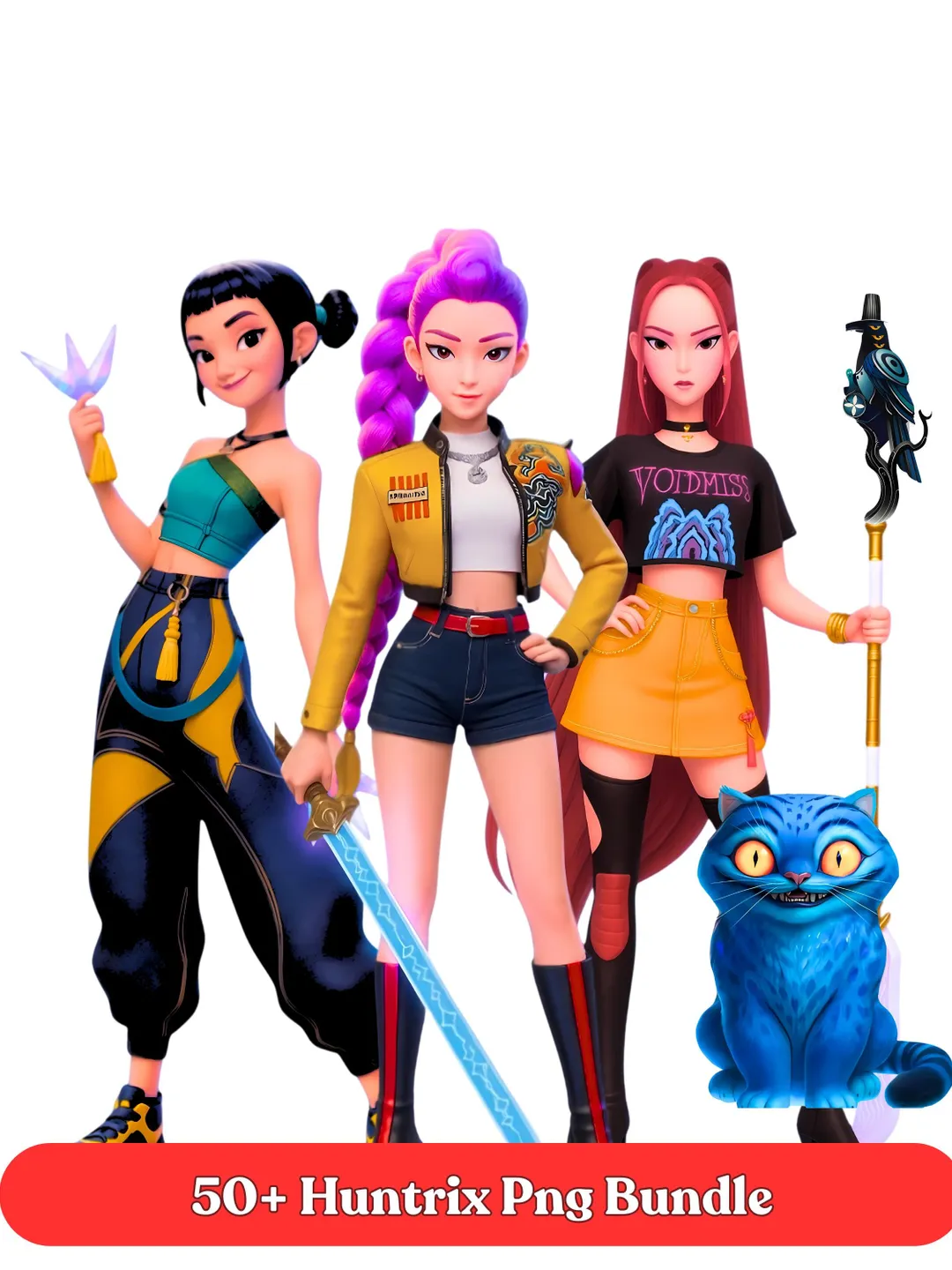 Kpop Demon Hunters SVG PNG, Huntrix Logo Layered Clipart