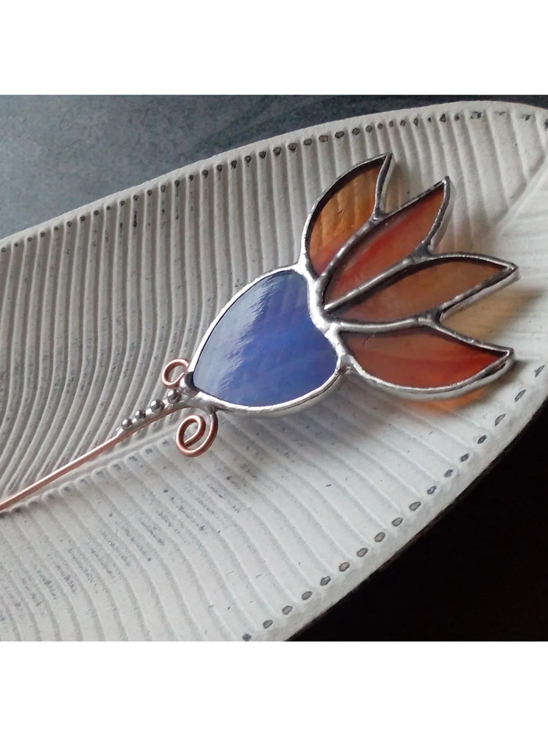Garden art Glass flower, lotus lilie suncatcher, nature Stained glass ...