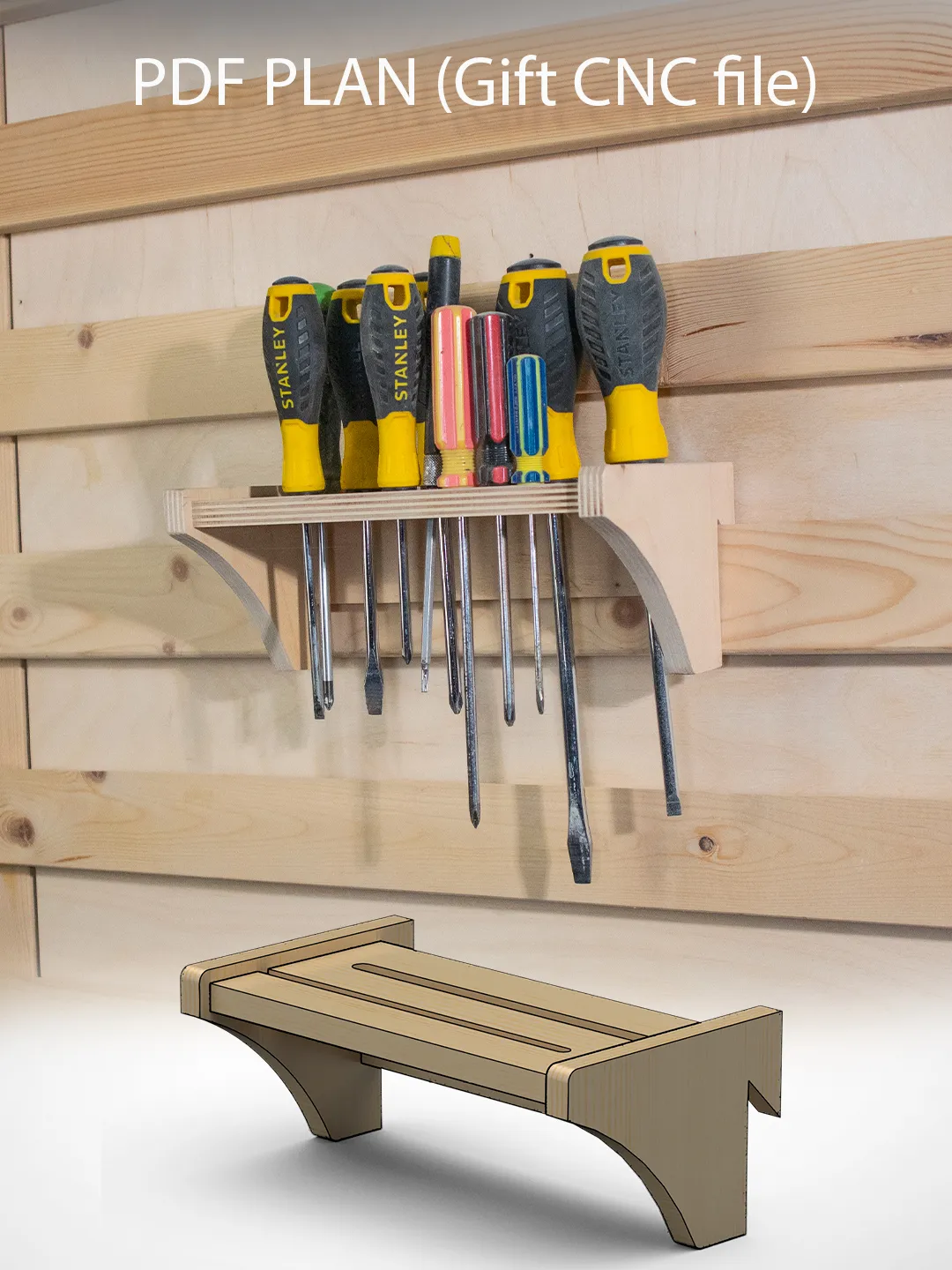 Screwdriver Rack Plans (PDF, SVG) for Workshop – DIY French Cleat ...