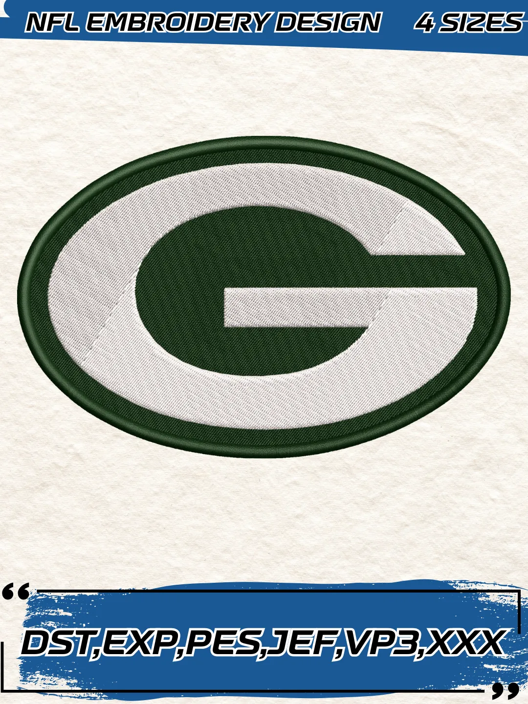 Green Bay Packers Alternate Logos Embroidery Design,NFL Logo Embroidery ...