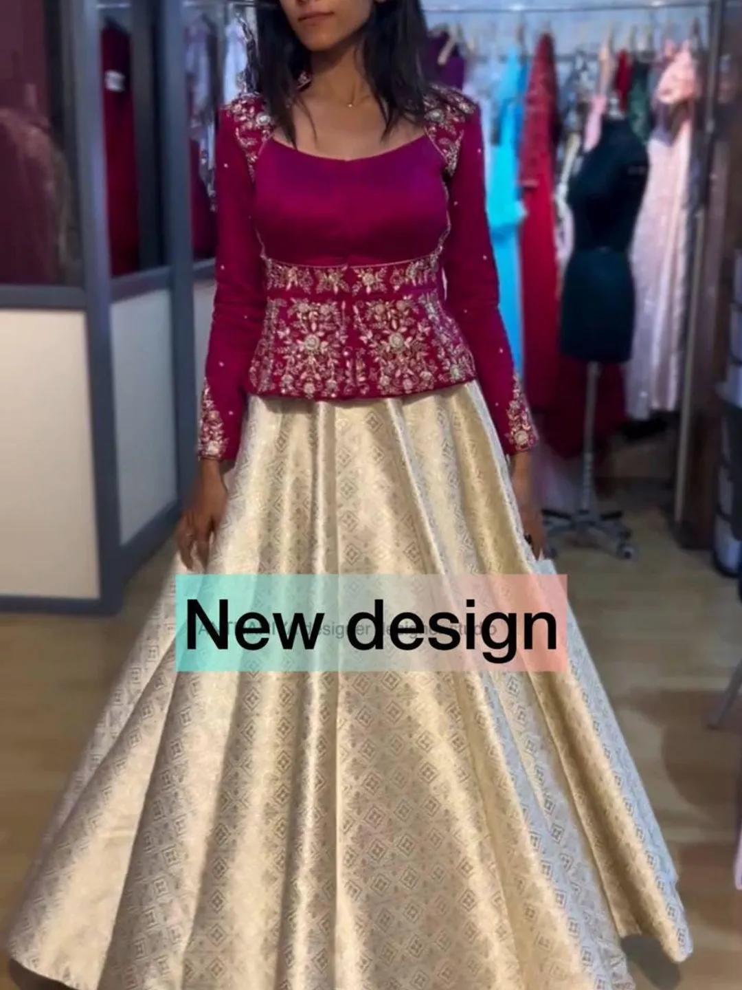 Designer Jacquard Chinon Lehenga Choli Heavy Thread Sequins Pink ...
