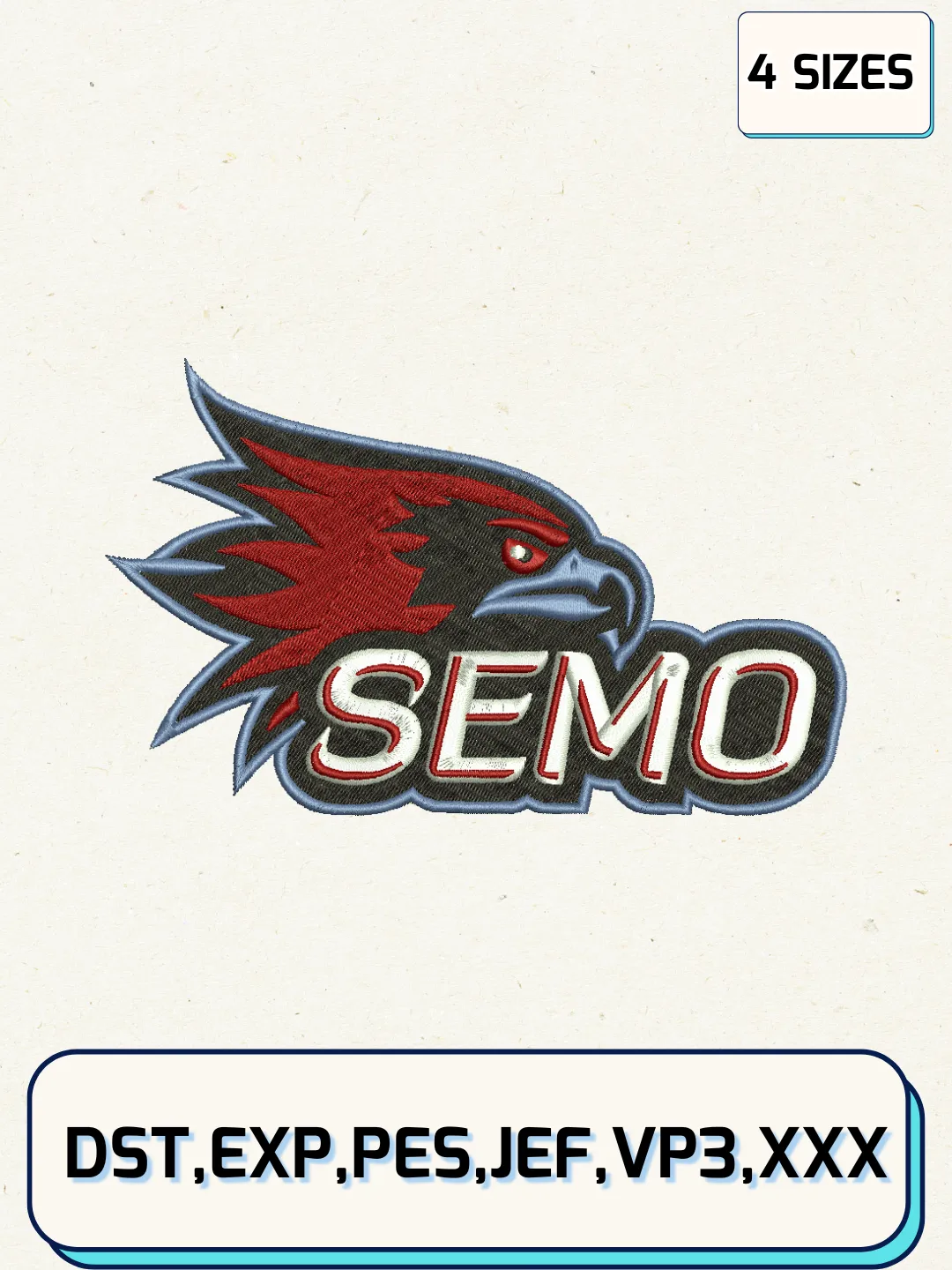 Southeast Missouri State Redhawks Logos Embroidery Design Files, NCAA ...
