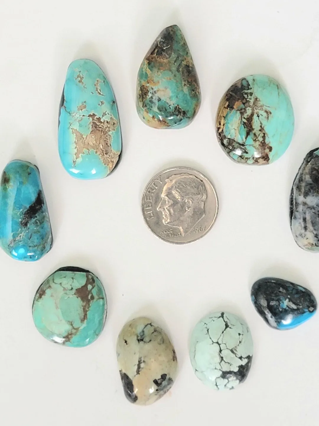 Turquoise Cabochons USA Sourced Hand Cut Bluegreen Turquoise Artist ...