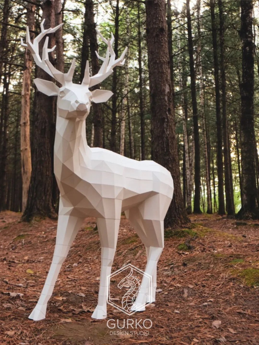 Papercraft Deer 1500mm, Digital Template, PDF Download, Gurko, 3D ...