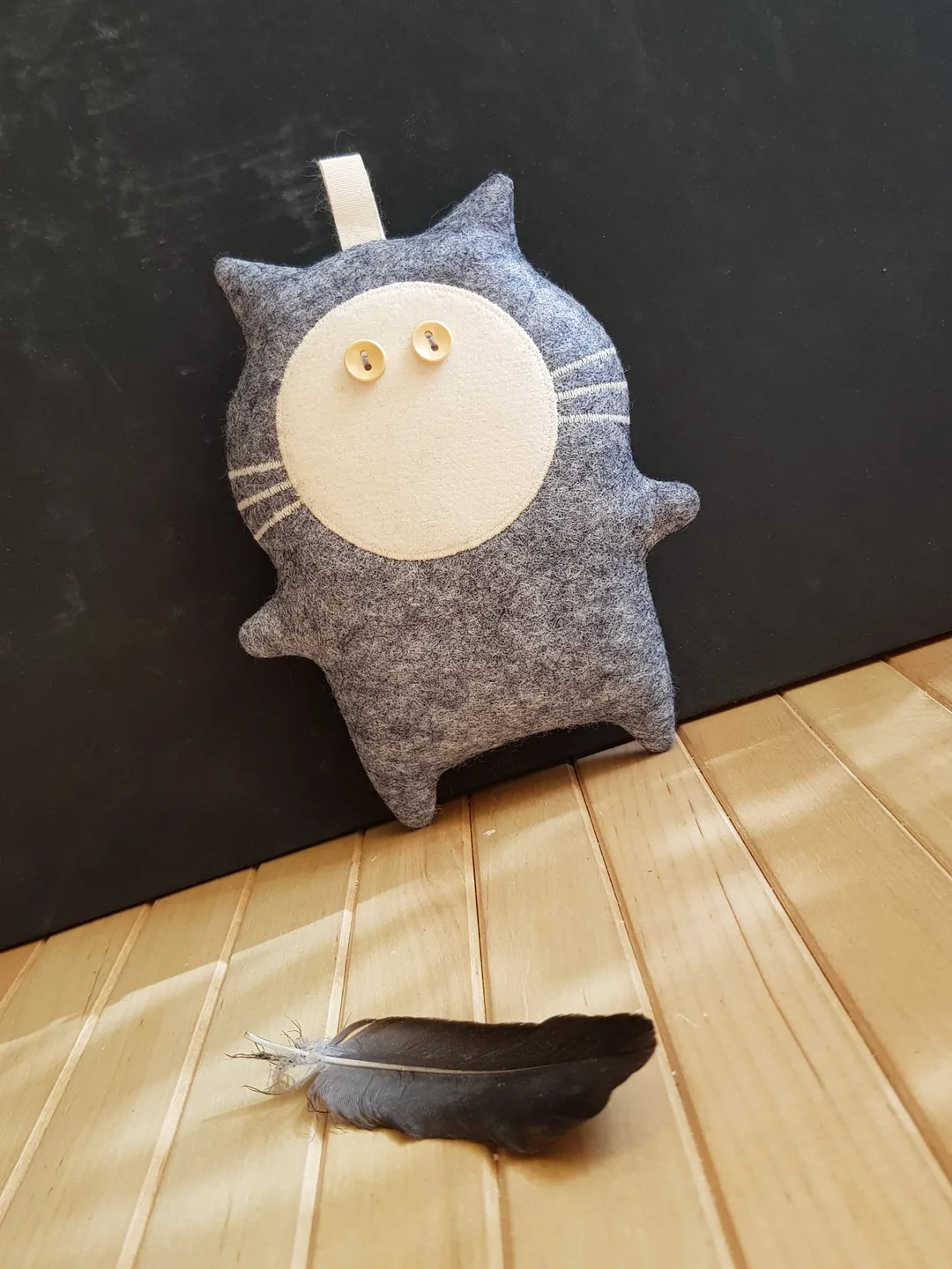 grey felt cat sewing pattern PDF digital tutorial, felt doll pattern ...
