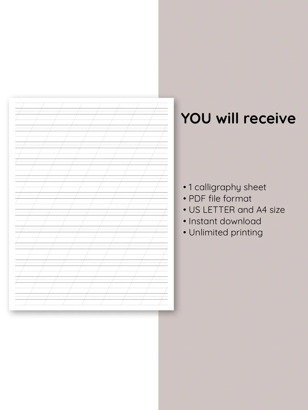 Calligraphy hand lettering sheets. Printable calligraphy practice ...